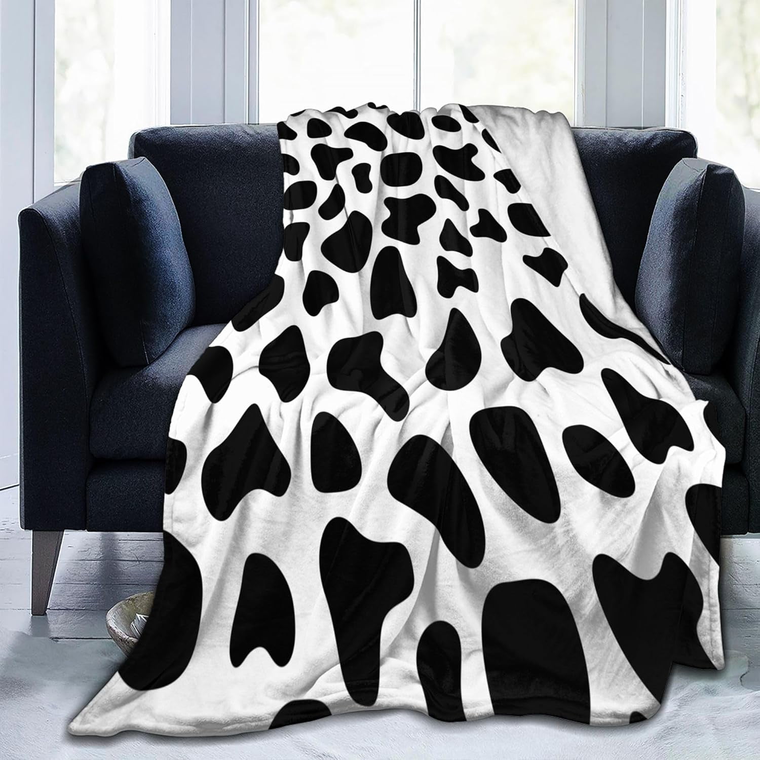 Cow Print Blanket Plush Fleece Fuzzy Lightweight Warm Cow Blanket Soft ...