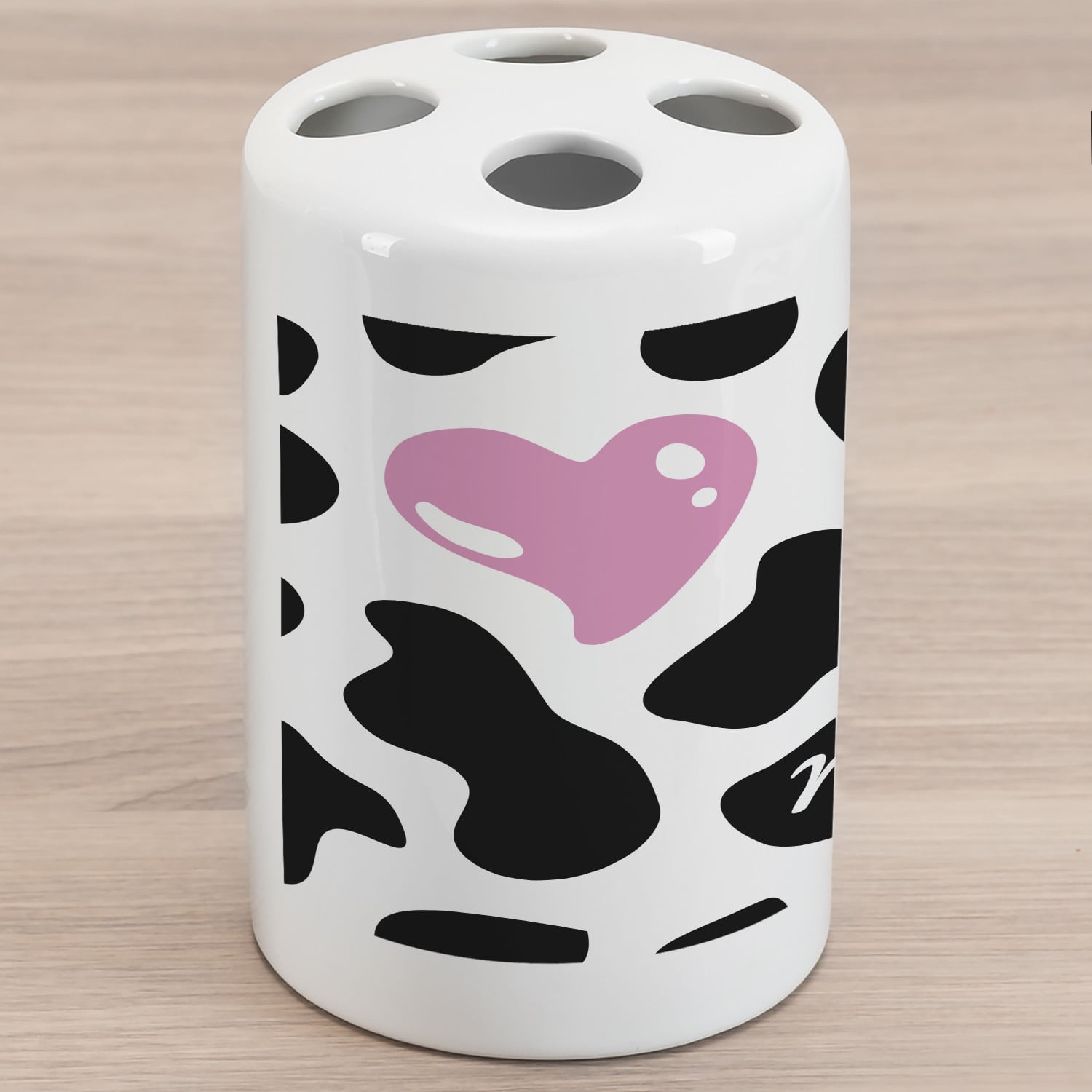Cow Print Ceramic Toothbrush Holder, Camouflage Hide Skin Pattern in ...