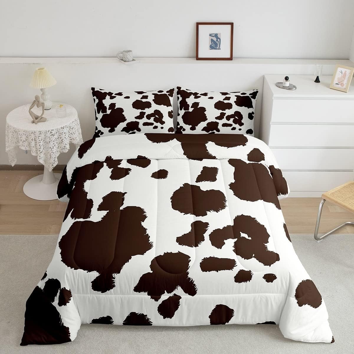 Cow Print Comforter Set Adult Women Brown Wild Animal Highland Cow ...