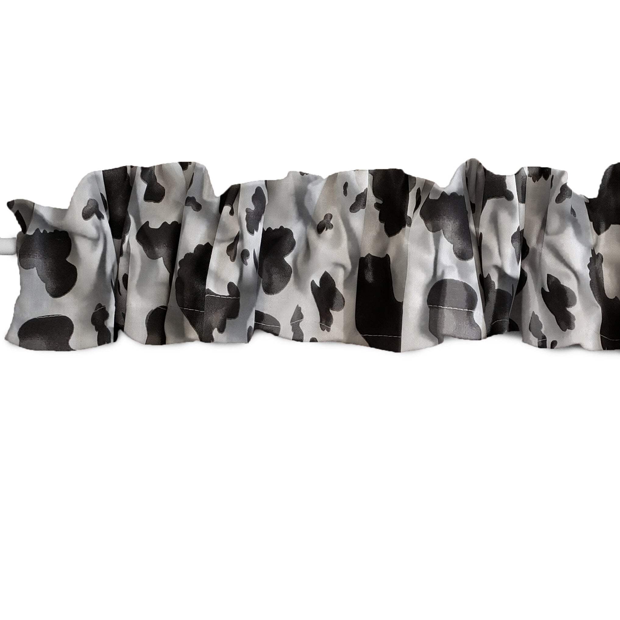 Cow Print Cotton Curtain Sleeve Topper Window Treatment - Walmart.com