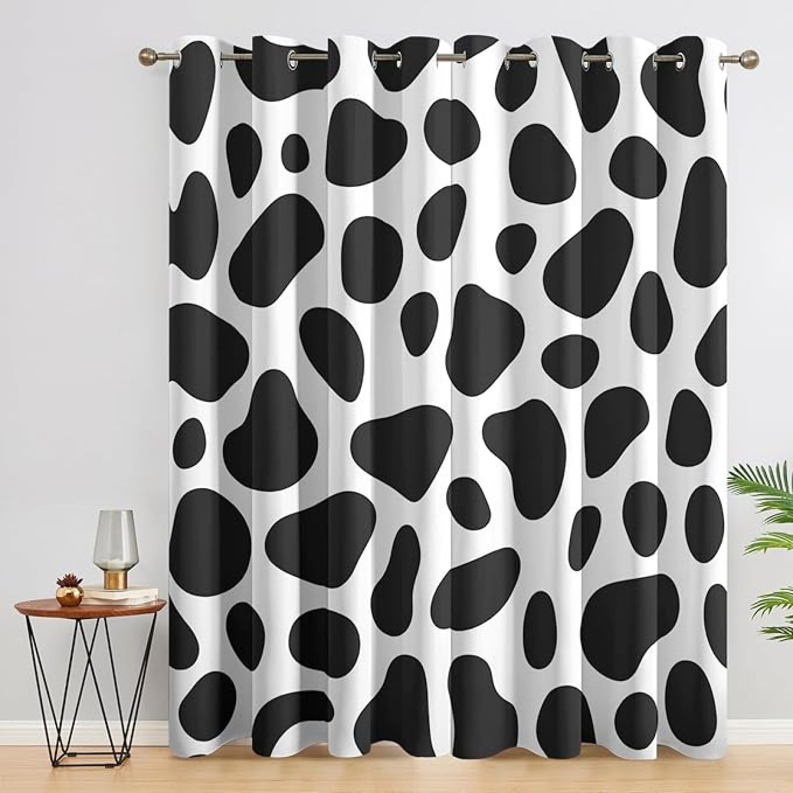 Cow Print Curtains For Bedroom - Cow Curtains, Black And White Window ...