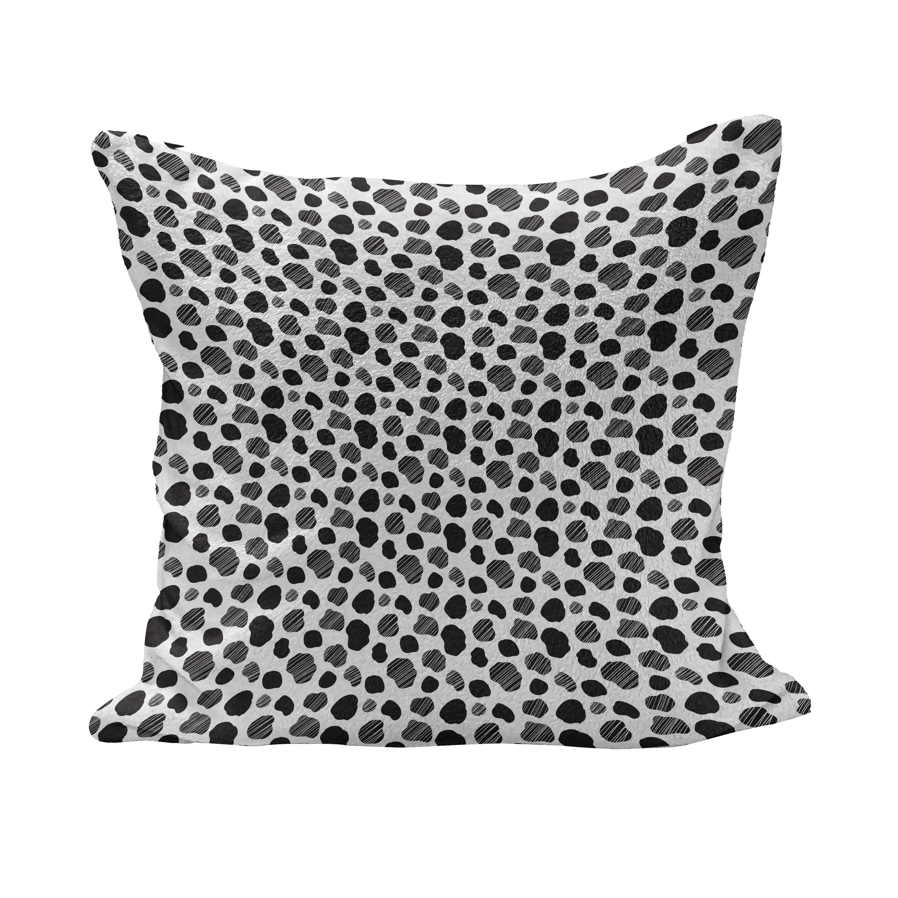 Cow Print Fluffy Throw Pillow Cushion Cover, Black and White Striped ...
