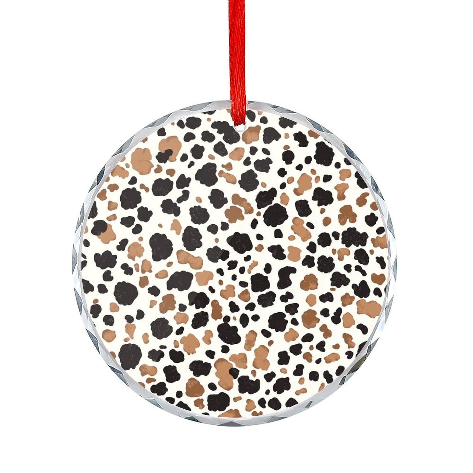 Cow Print Glass Christmas Ornament Small Cow Milk Cartoon Crystal ...