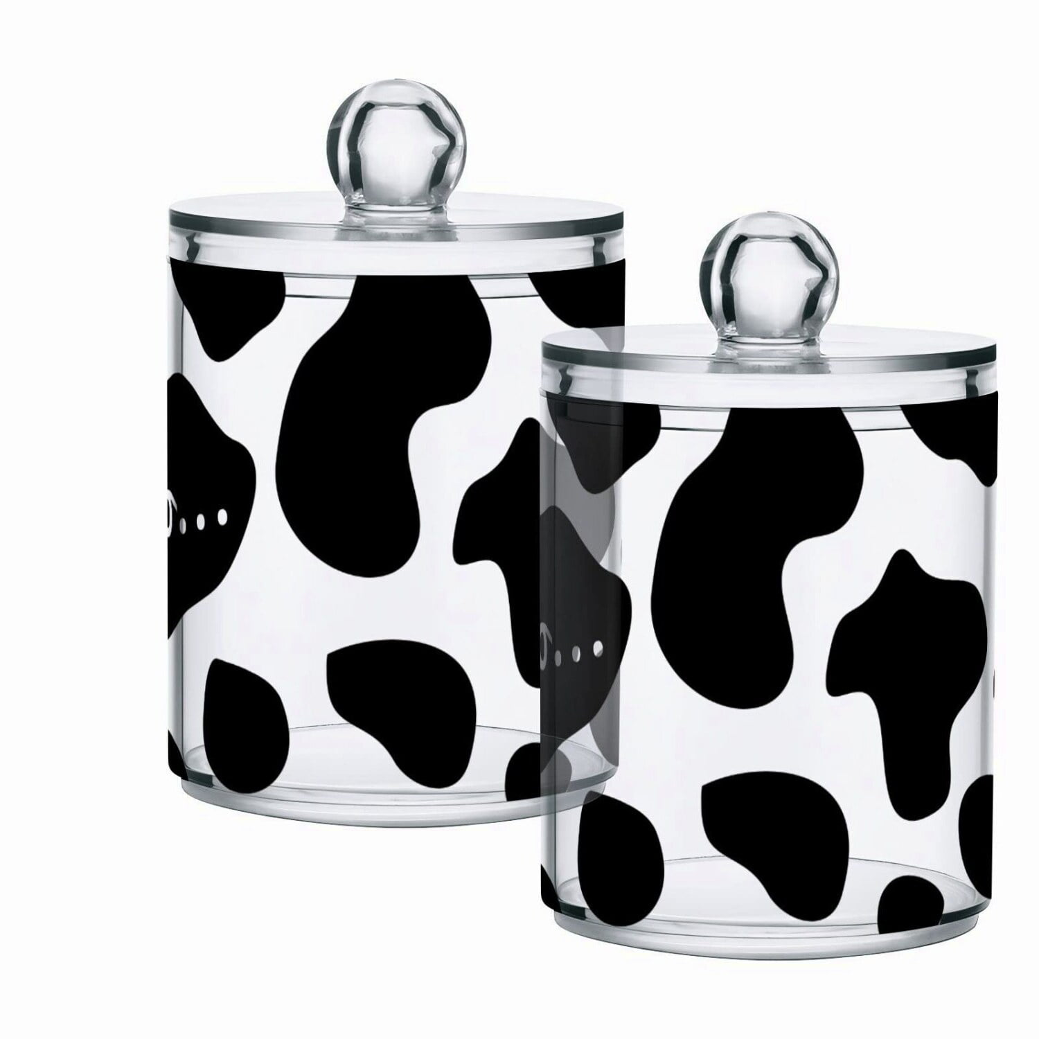 Cow Print Heart Qtips Holder Set - Bathroom Organizer Canisters for ... Cow Print Heart Qtips Holder Set - Bathroom Organizer Canisters for ...