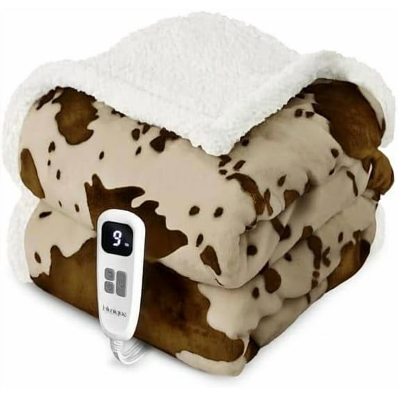 Cow Print Heated Throw Blanket Electric Blanket-Heating Blanket Throw ...