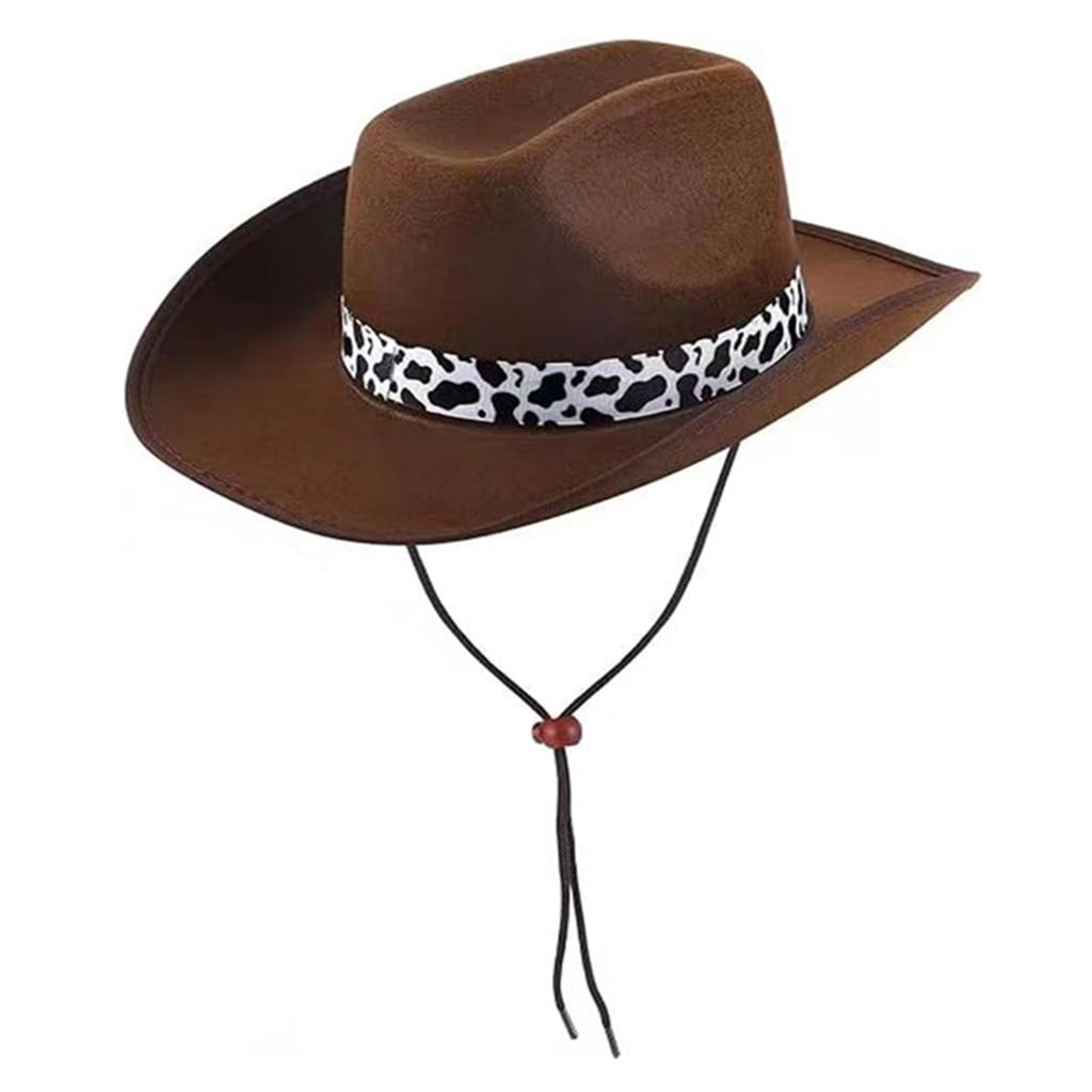 Cow Print Homburg Top Hat Western Porkpie Hat for Dinner Outdoor Casual ...