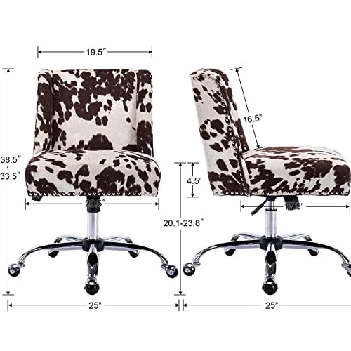 Cow Print Home Office Chair Swivel Fabric Adjustable Computer Desk ...