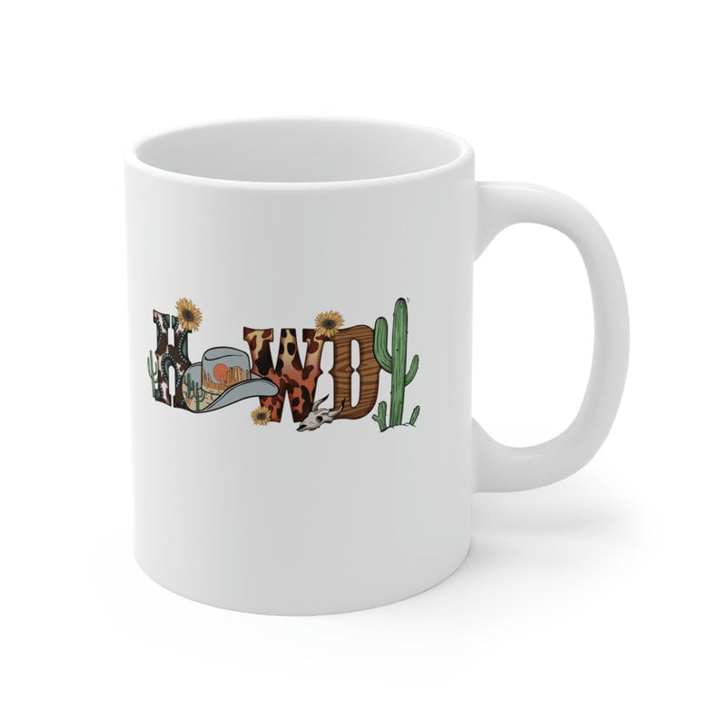 Cow Print Howdong L CowB1O Cowgir1ls Romantic Adorable Western MugS1 ...
