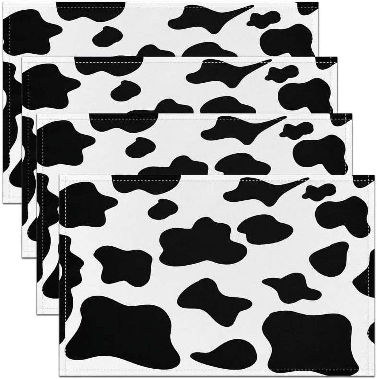Cow Print Indoor Outdoor Kitchen Dinner Party Decor Table Mats Kids ...