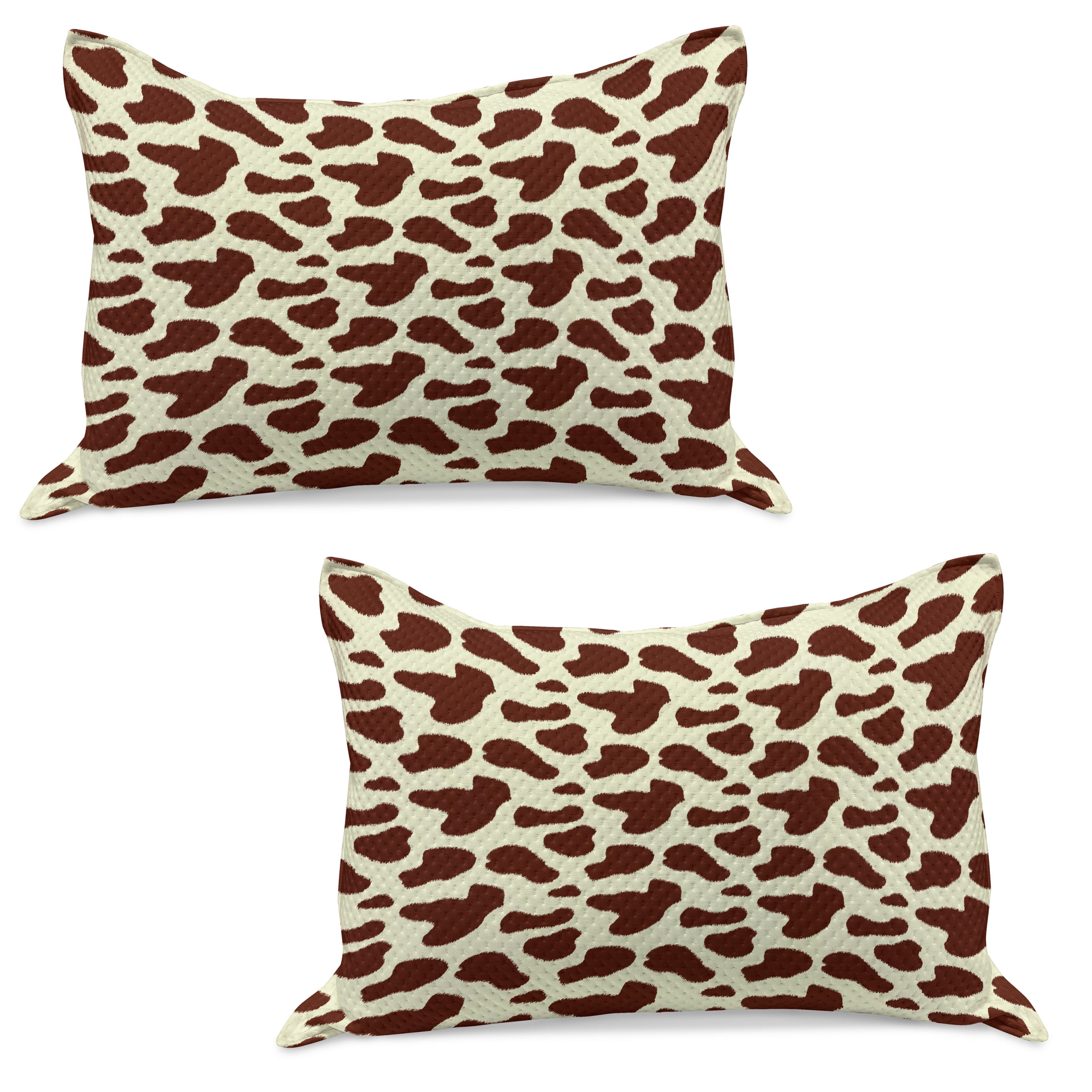Cow Print Knitted Quilt Pillowcover Set of 2, Cattle Skin with Brown ...