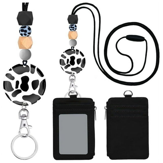Cow Print Lanyards for Id Badges and Keys, Cute ID Badge Holder with ...
