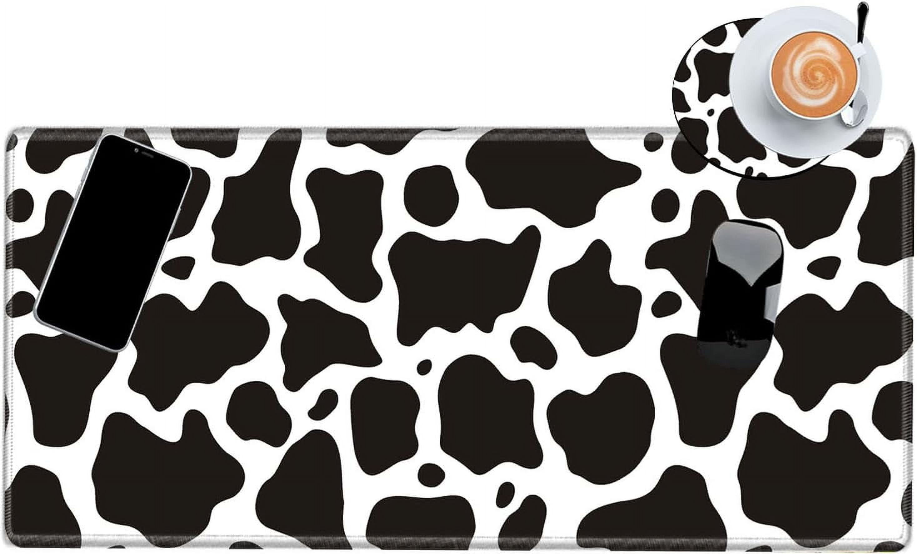 Cow Print Large Gaming Mouse Pad 24x12 Inch Black and White Non Slip ...