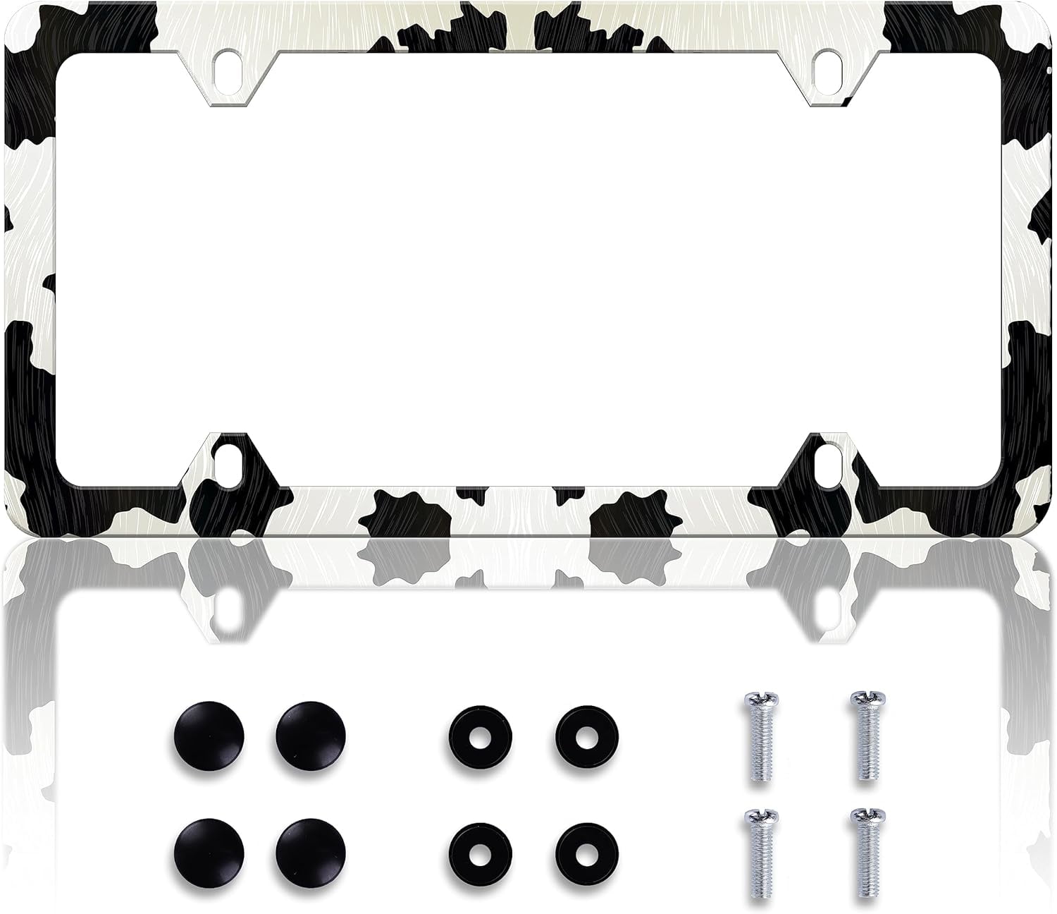 Cow Print License Plate Frame Animal License Plate Frames Personalise ...