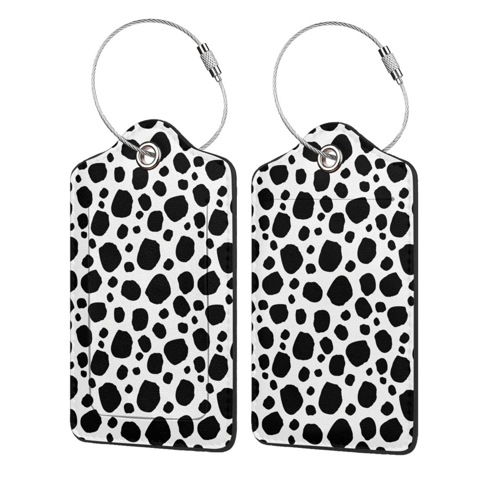 Cow Print Luggage Tags for Suitcase PU Privacy Cover ID Label Address ...