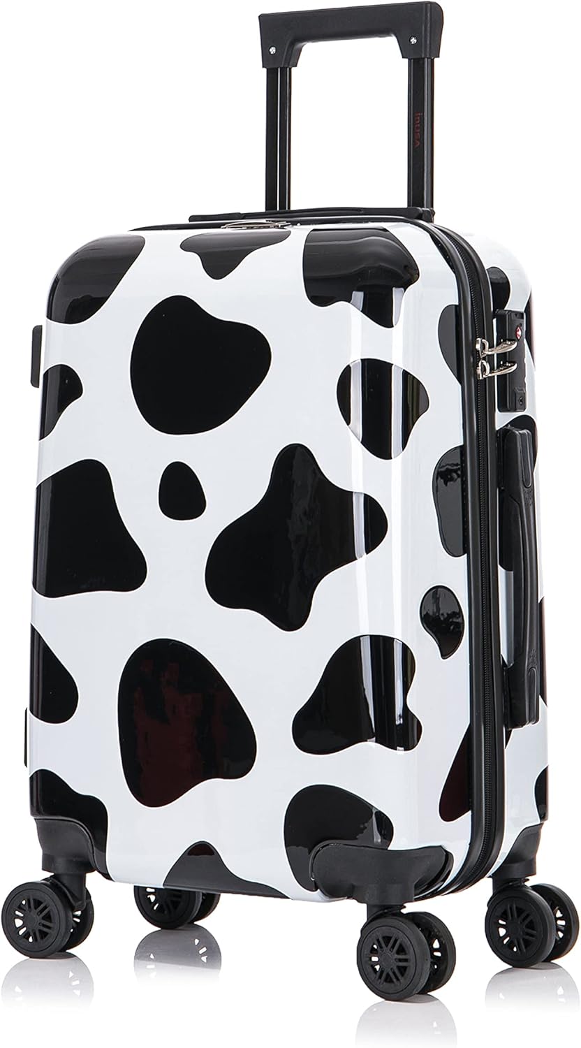 Cow Print Luggage with Spinner Wheels | Durable Lightweight Hardside ...