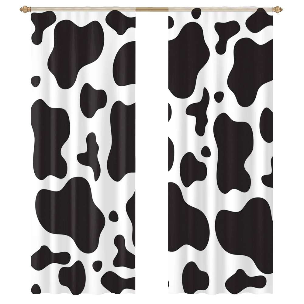 Cow Print Modern Tulle Window Curtains for Living Room Luxury Bedroom ...