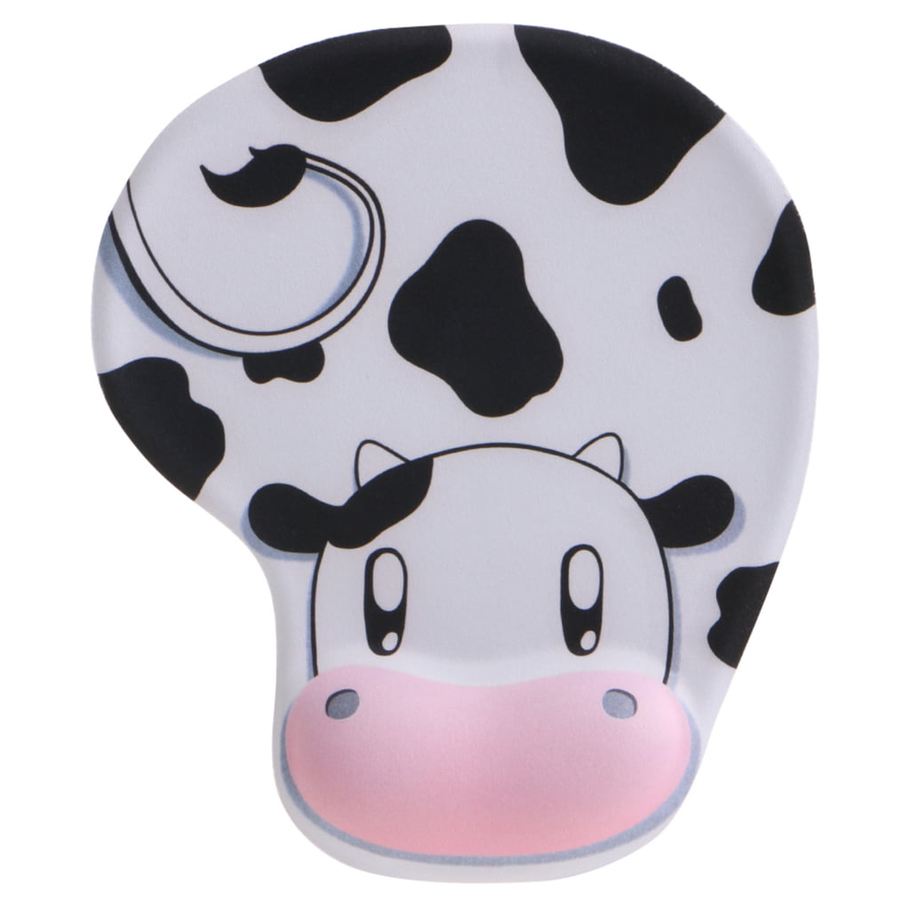 Cow Print Mouse Pad With Ergonomic Gel Wrist Pad Smooth Surfacing ...