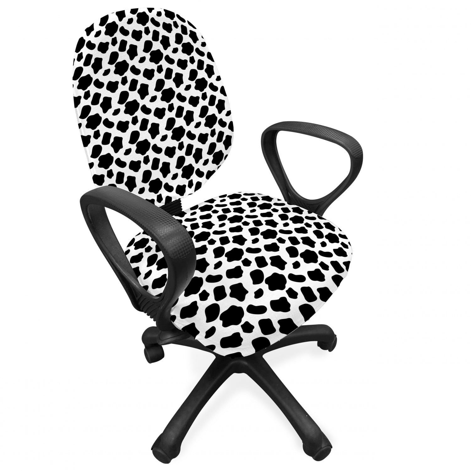 Cow Print Office Chair Slipcover, Cattle Skin Pattern Scattered Spots ...