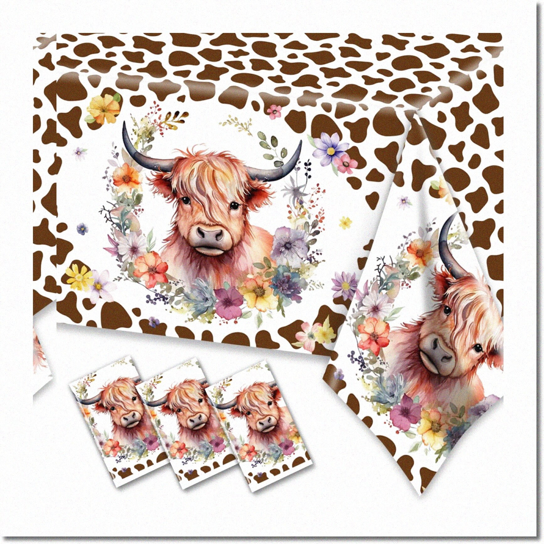 Cow Print Party Pack - Highland Cow Tablecloths & Decorations: Brown ...