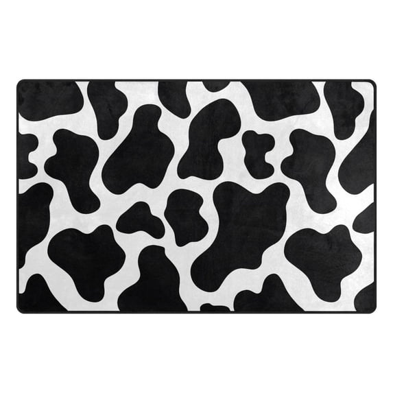 Cow Print Pattern Memory Foam Area Rug 60"x39" Non Slip, Absorbent ...