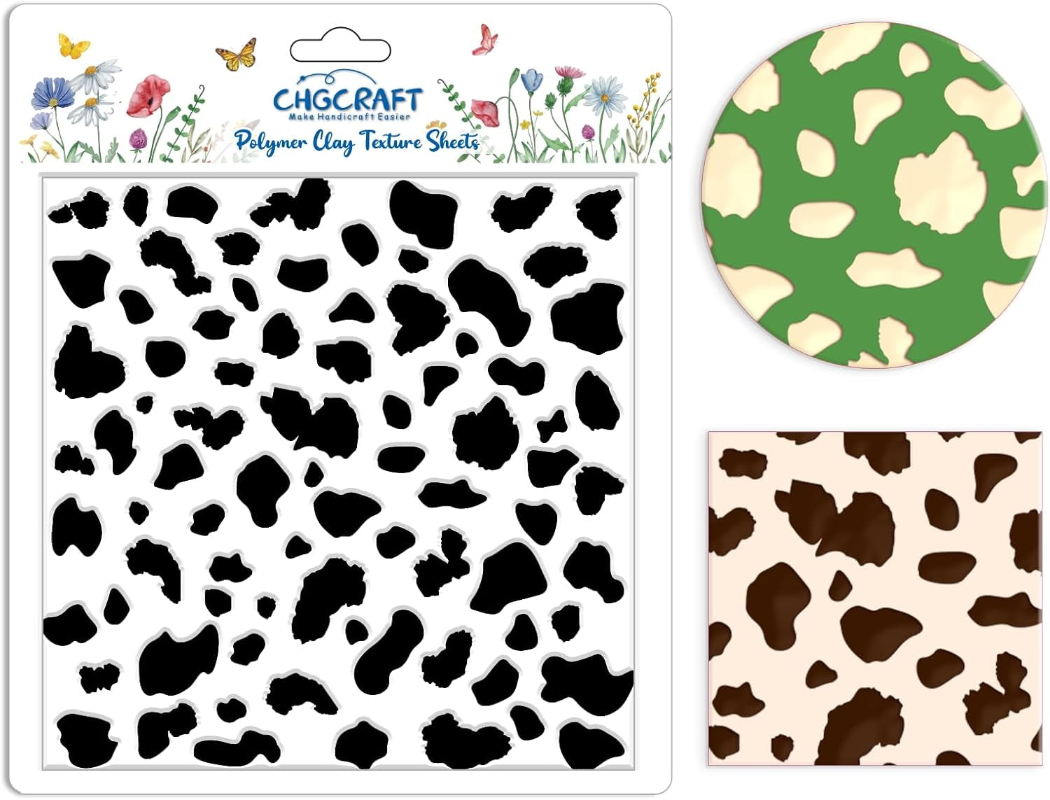 Cow Print Pattern Polymer Clay Texture Sheet Silicone Clay Texture Mat for DIY - Walmart.com