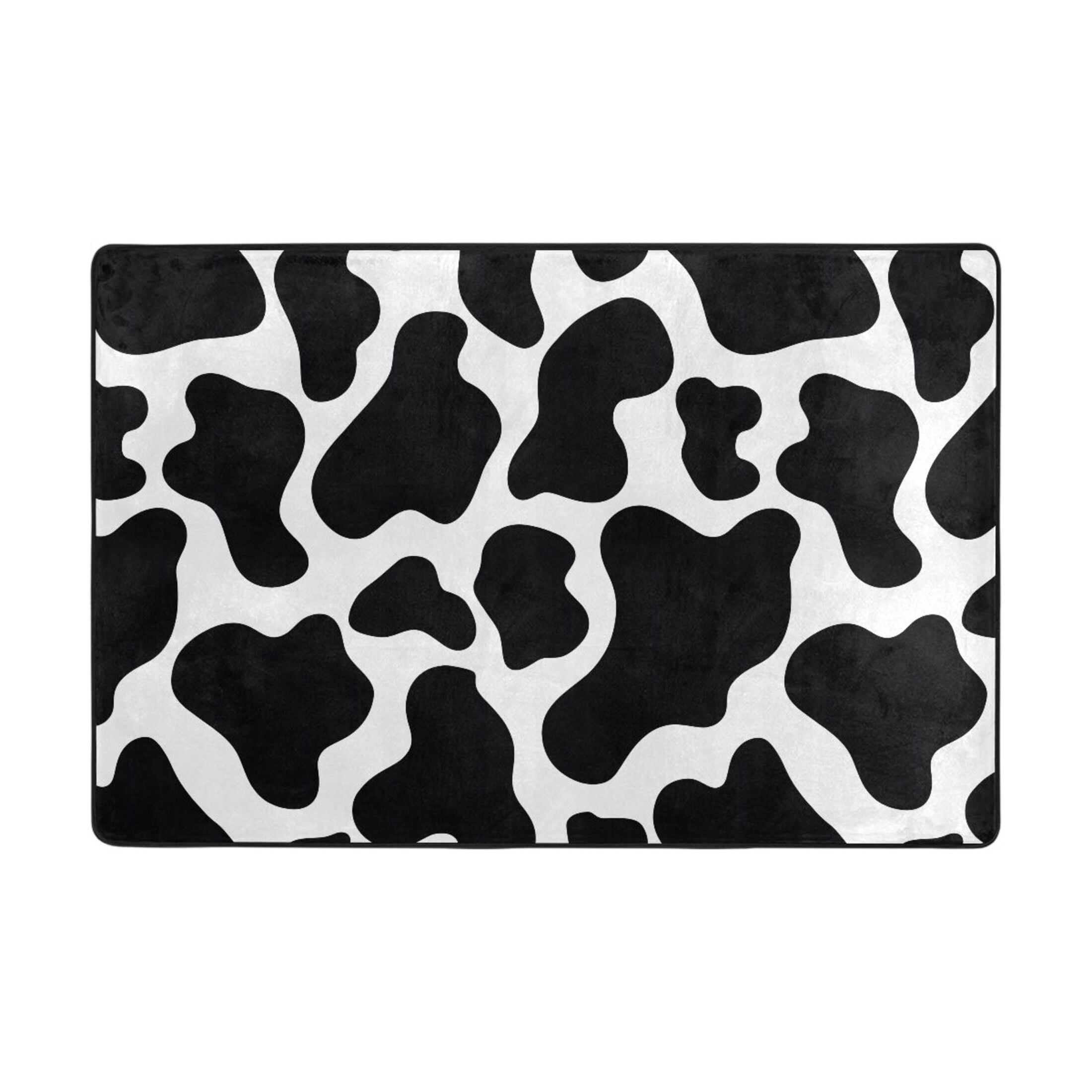 Cow Print Pattern Rug 72x48in Memory Foam Absorbent Non Slip Plush for ...
