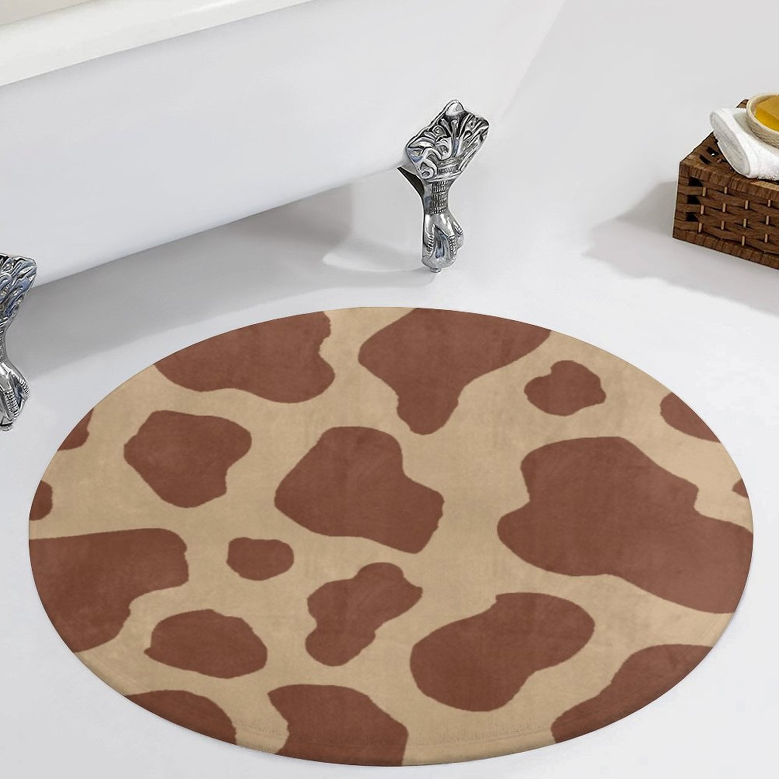 Cow Print Pictures Round Carpet Circle Rug Outdoor Patio Area Rug ...
