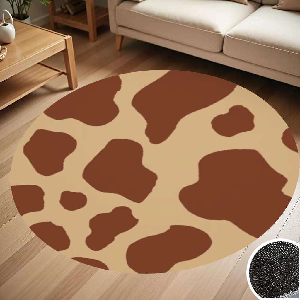Cow Print Pictures Round Carpet Living Room Bedroom Home Decoration ...