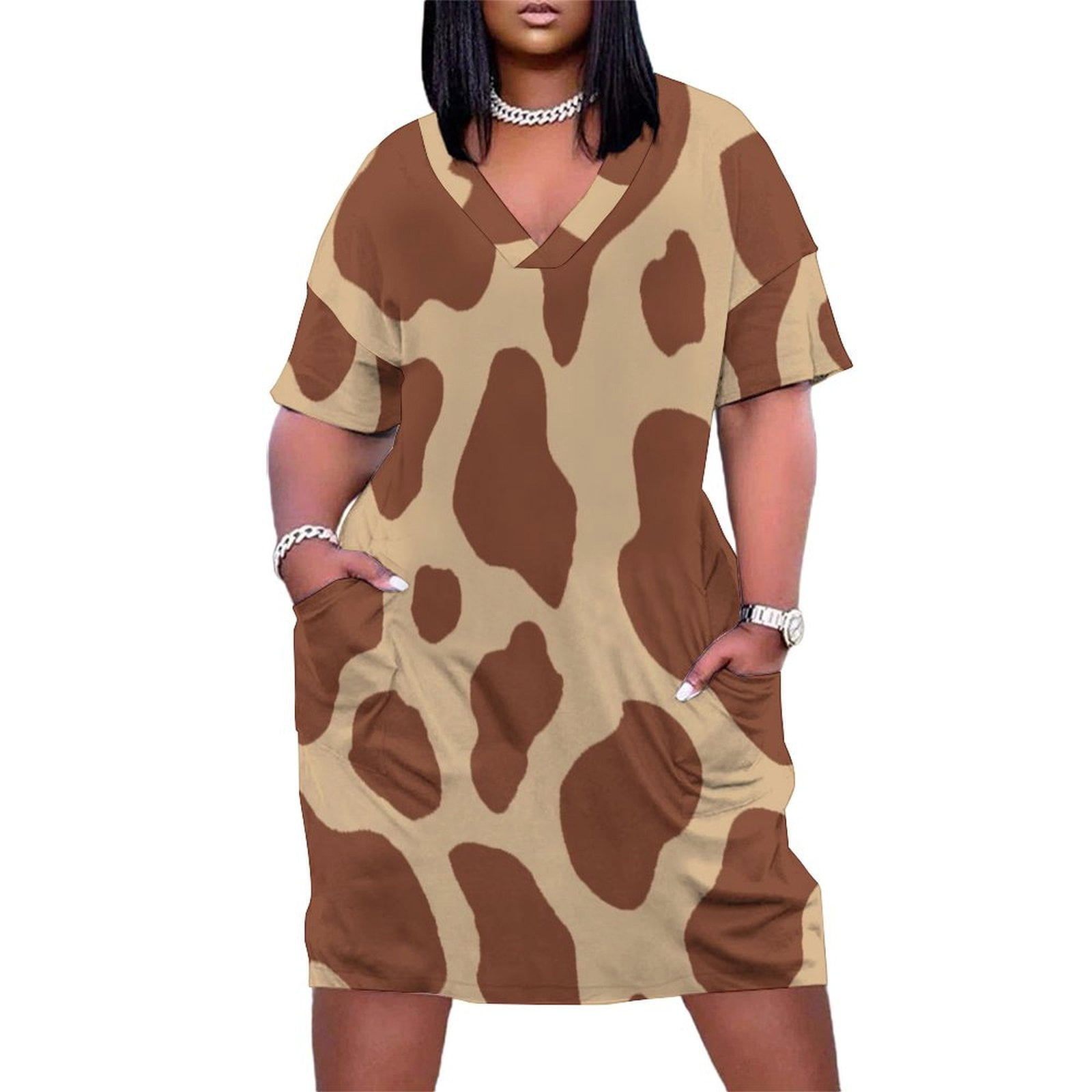 Cow Print Pictures Summer Dresses for Women Plus Size Sundress Short ...