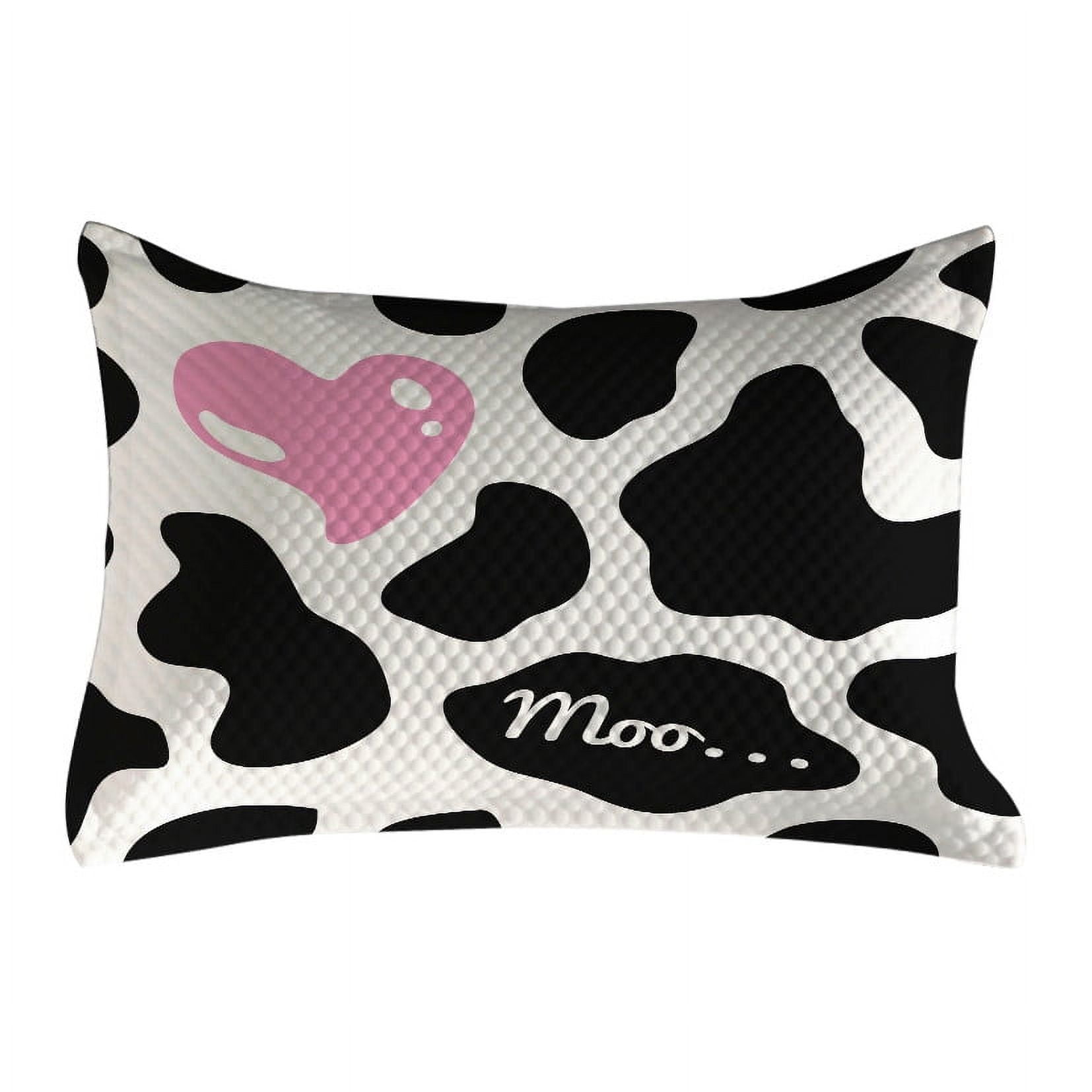 Cow Print Quilted Pillowcover, Camouflage Hide Skin Pattern in Pastel ...