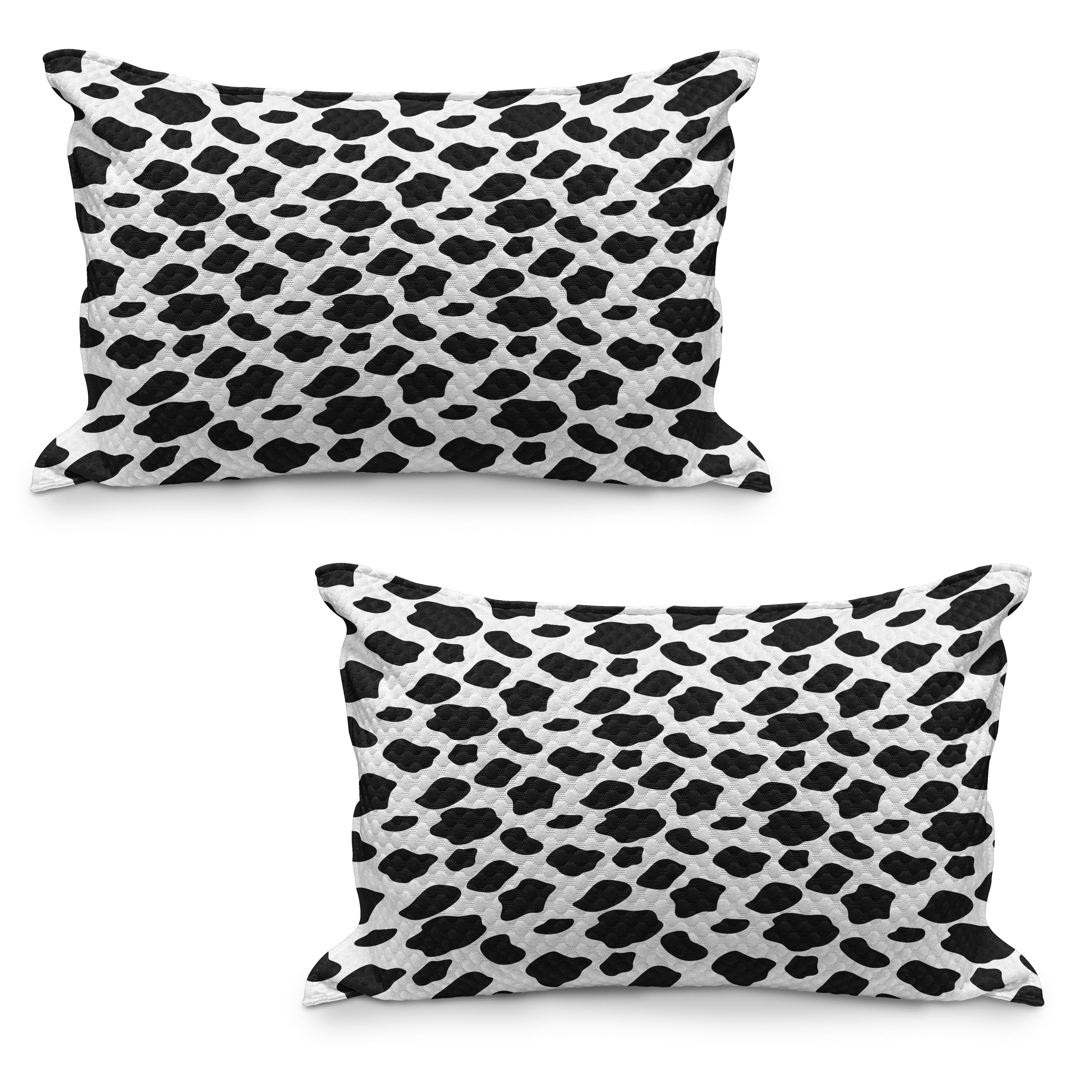 Cow Print Quilted Pillowcover Set of 2, Cattle Skin Pattern Scattered ...