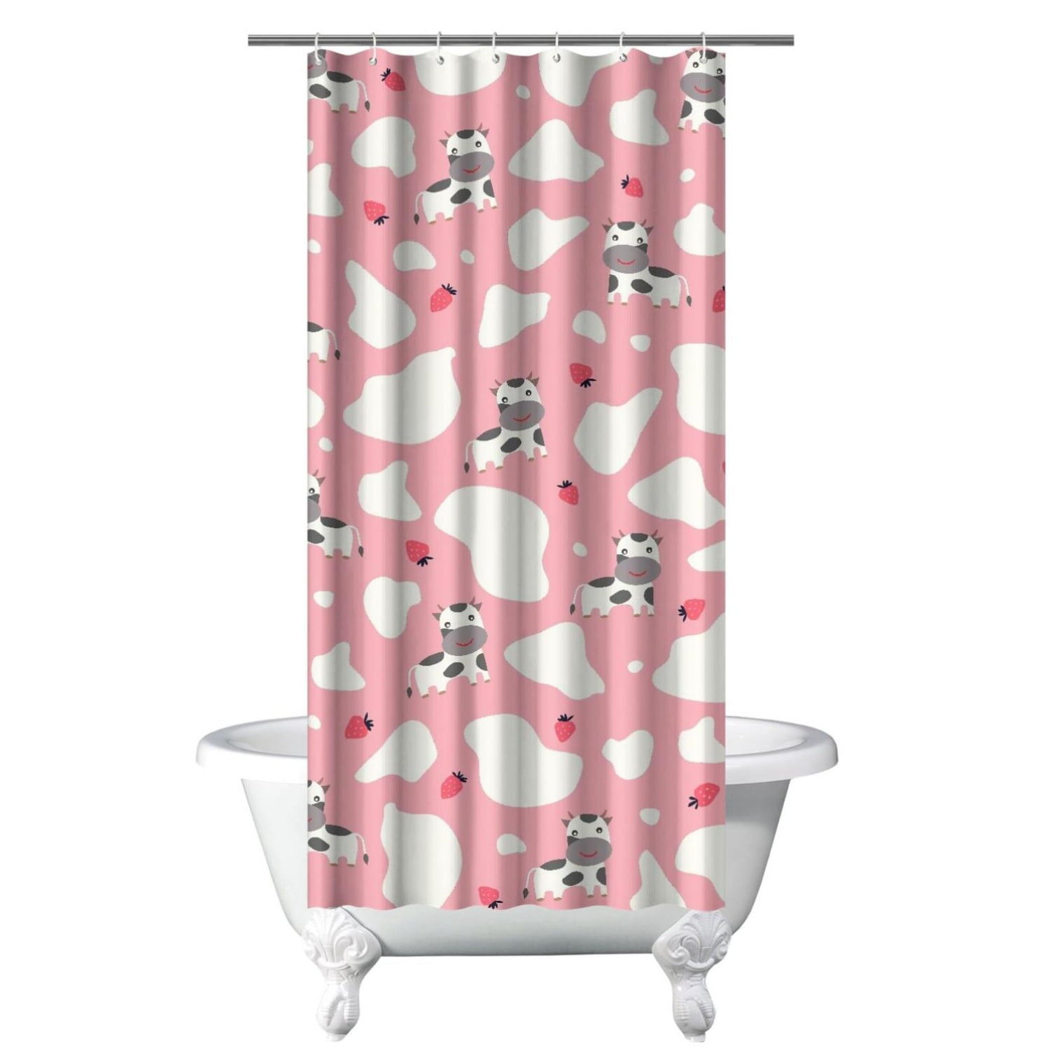 Cow Print Shower Curtain - Black and White Highland Cow Pattern ...