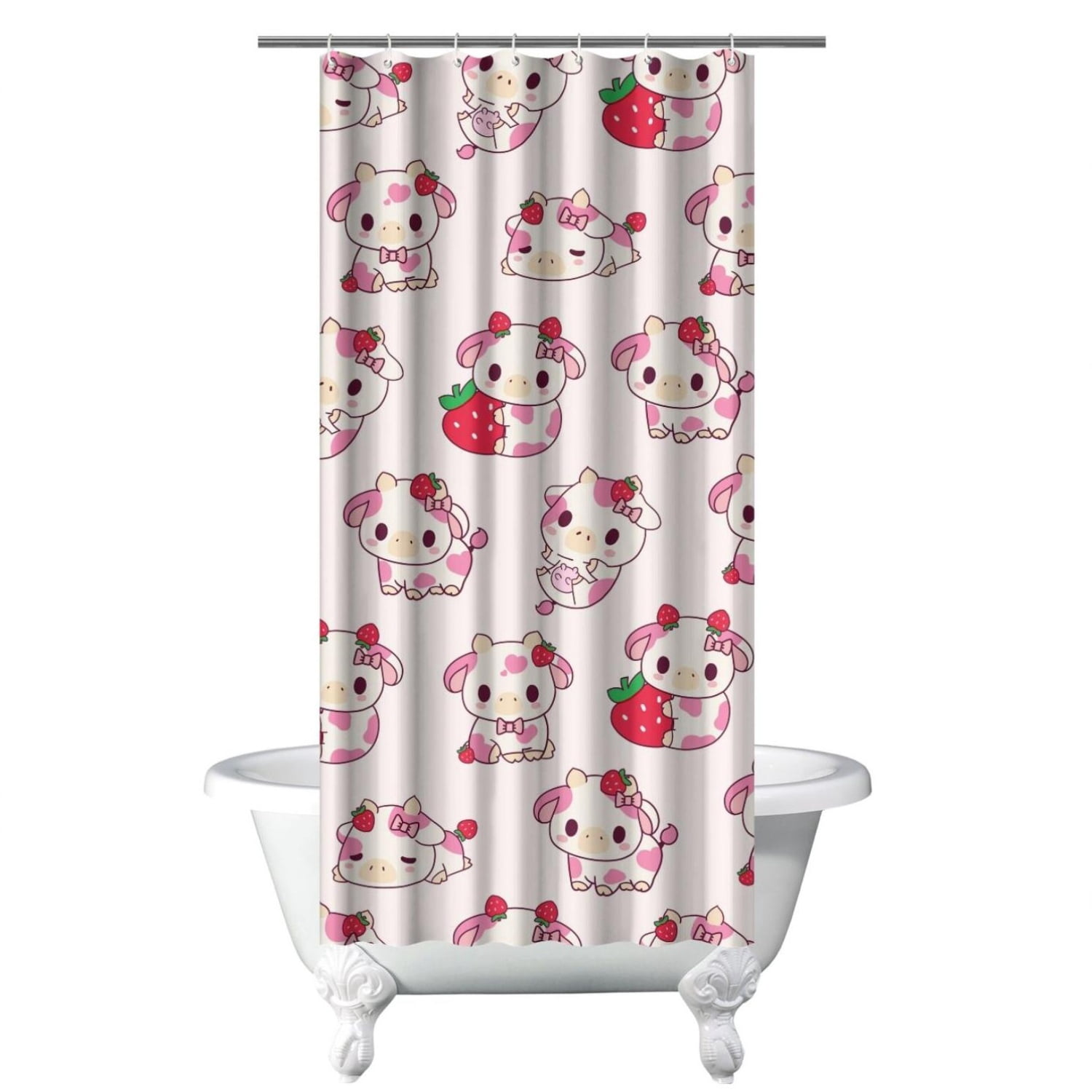 Cow Print Shower Curtain - Black and White Highland Cow Pattern ...