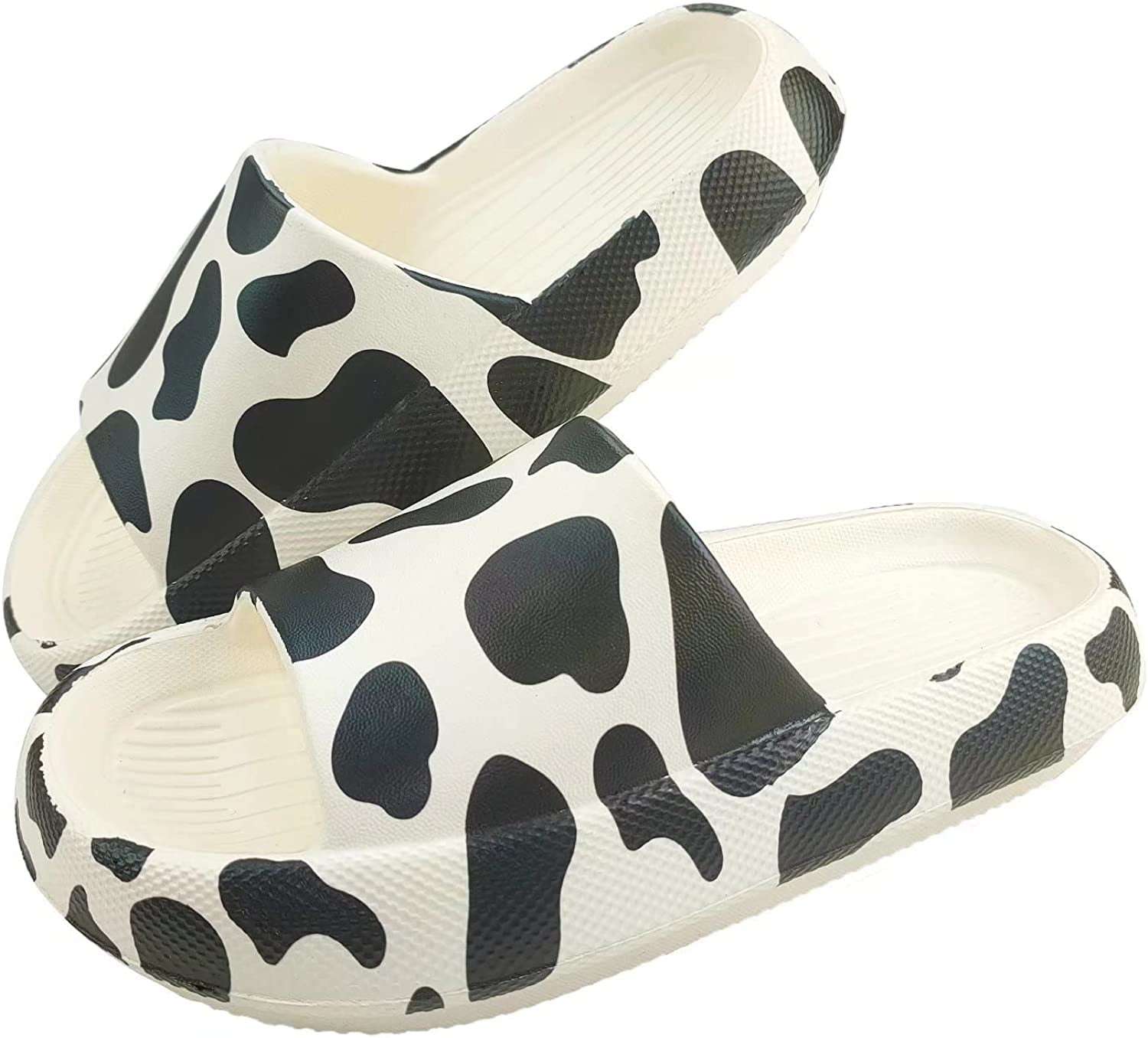 Cow Print Slides for Women Men, Cute Animal Sandals Cloud Pillow Shower ...