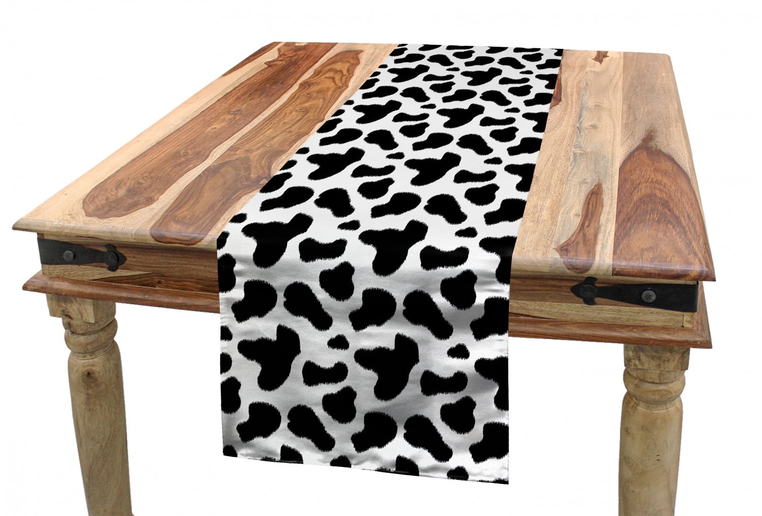 Cow Print Table Runner, Cow Hide Pattern with Spots Farm Life with ...