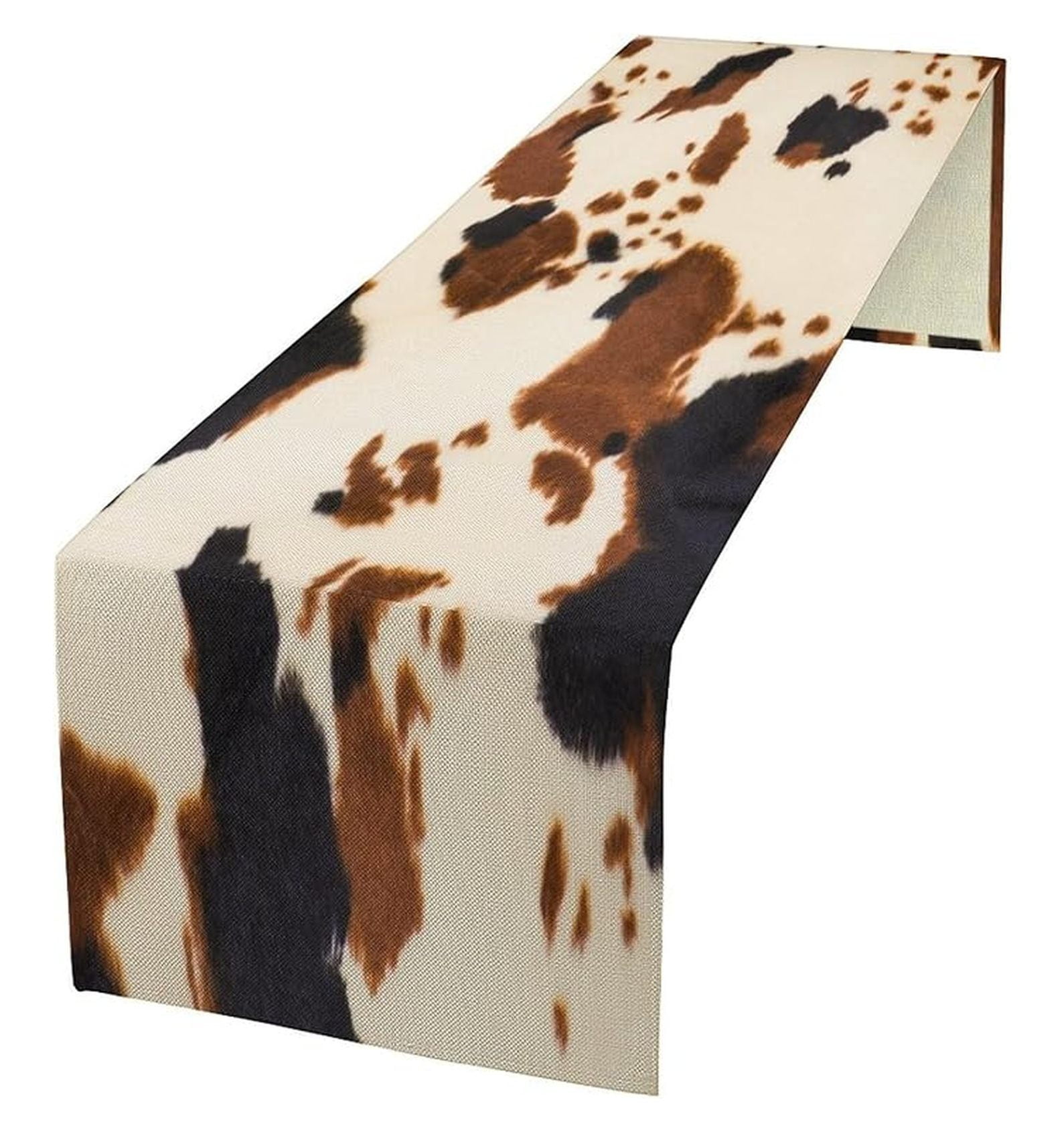 Cow Print Table Runner,Rustic Cottage Country Farm Animal Fur Pattern ...