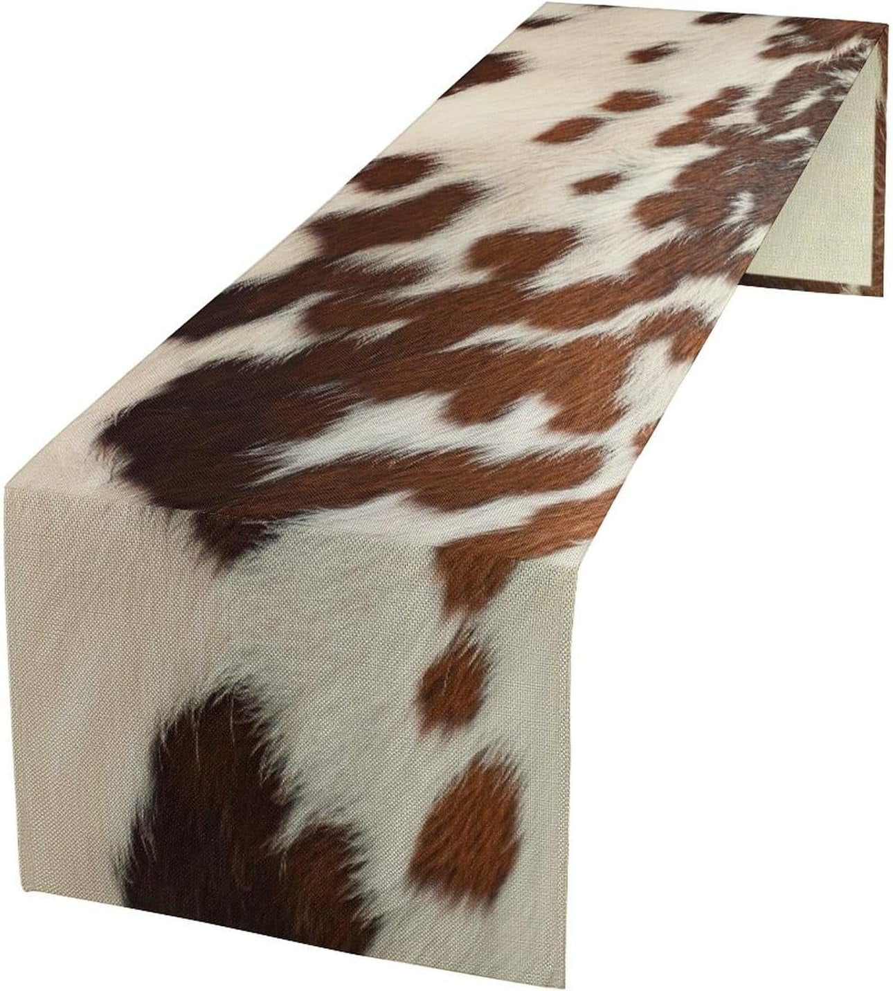Cow Print Table Runner, Rustic Country Farmhouse Animal Fur Skin ...