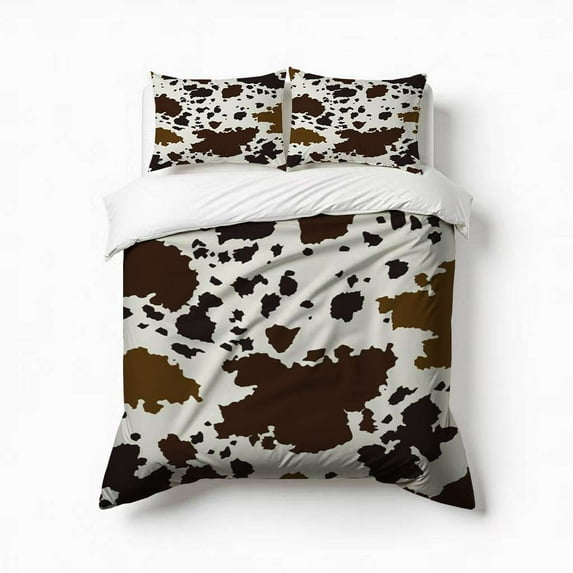 Cow Print Textures Bedding Set 3 Pcs Soft Microfiber Quilt Cover For ...