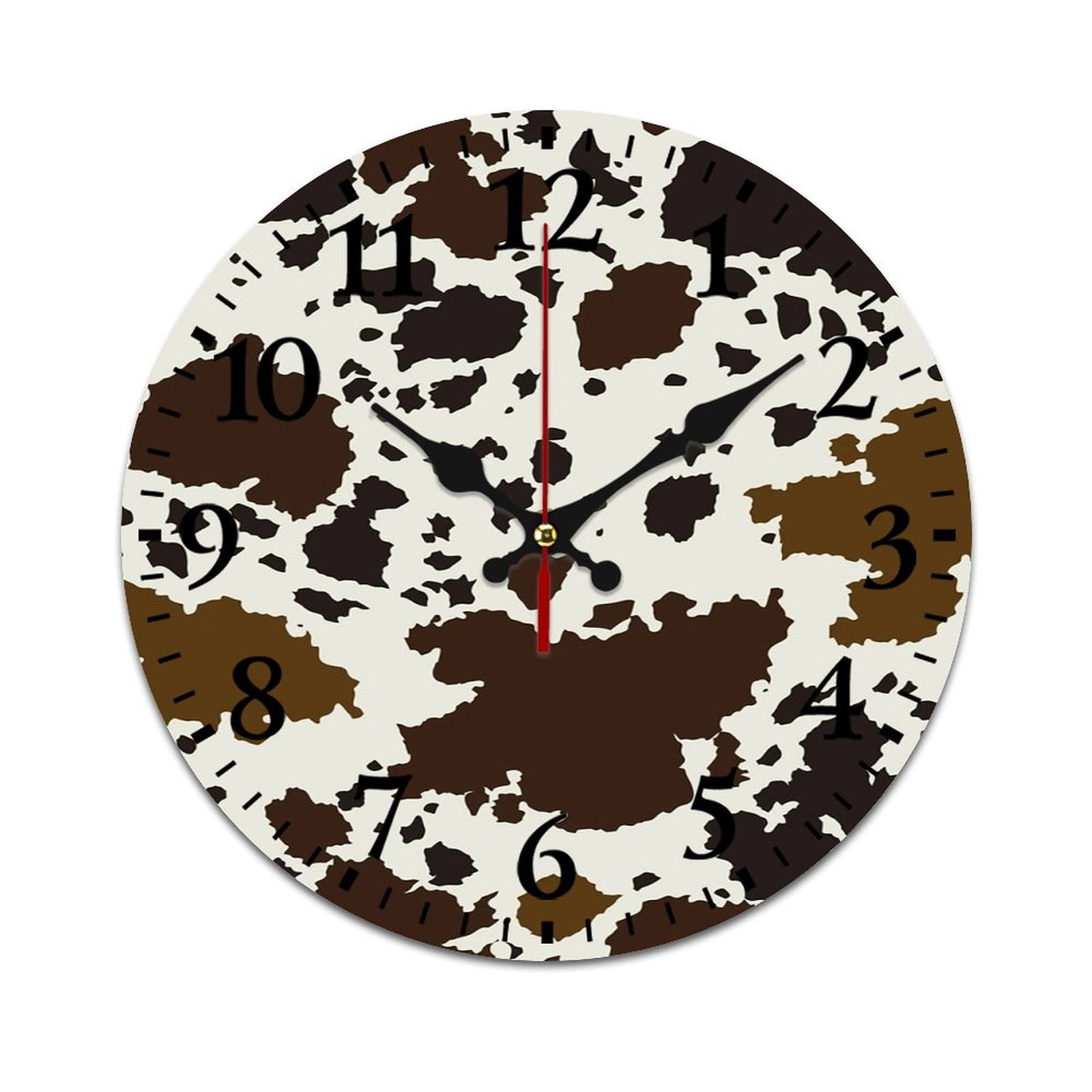 Cow Print Textures Wall Clock Modern Design Clocks Wall Hanging Home ...