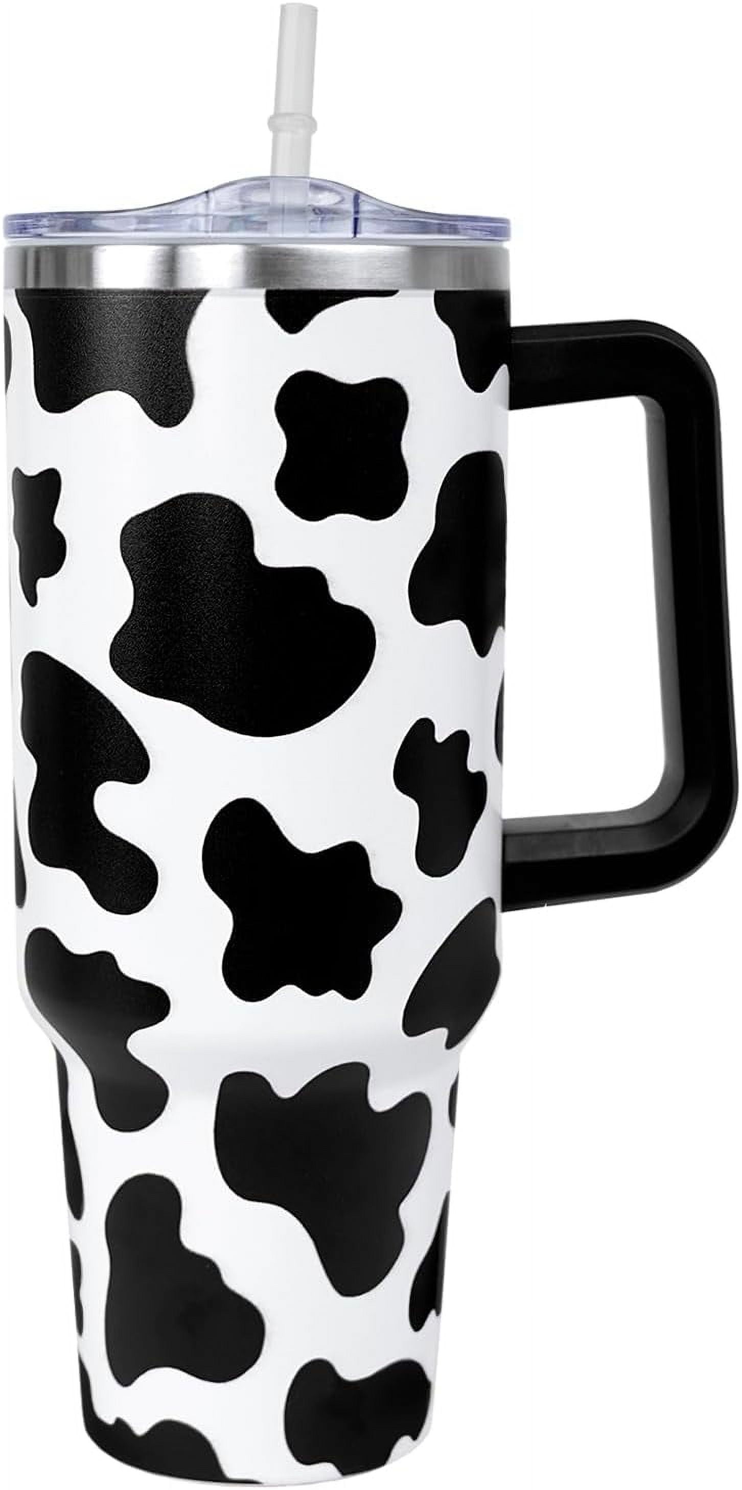 Cow Print Tumbler 40 Oz, Cow Cup Coffee Mug Water Bottle, Double Vacuum ...