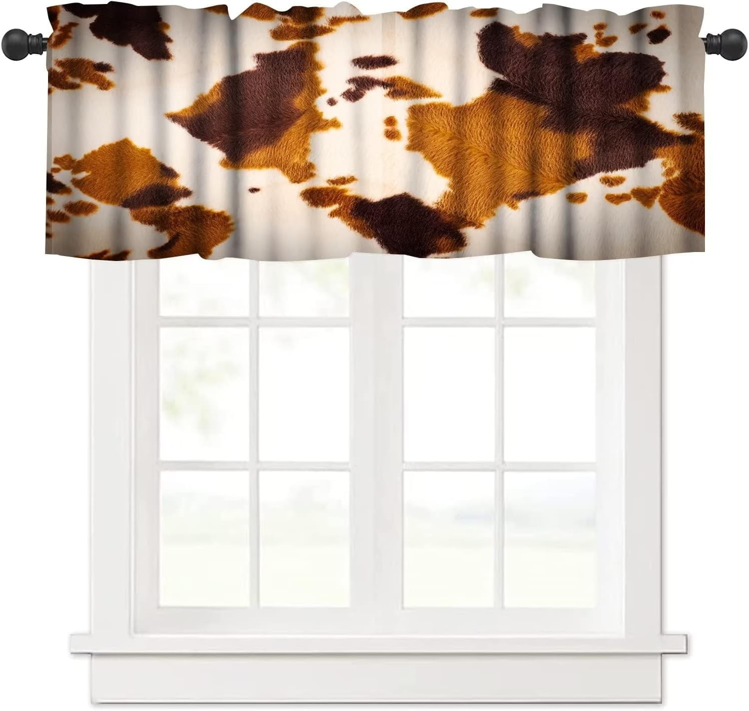 Cow Print Valances Curtain Farmhouse Animal Skin Animal Print Kitchen ...