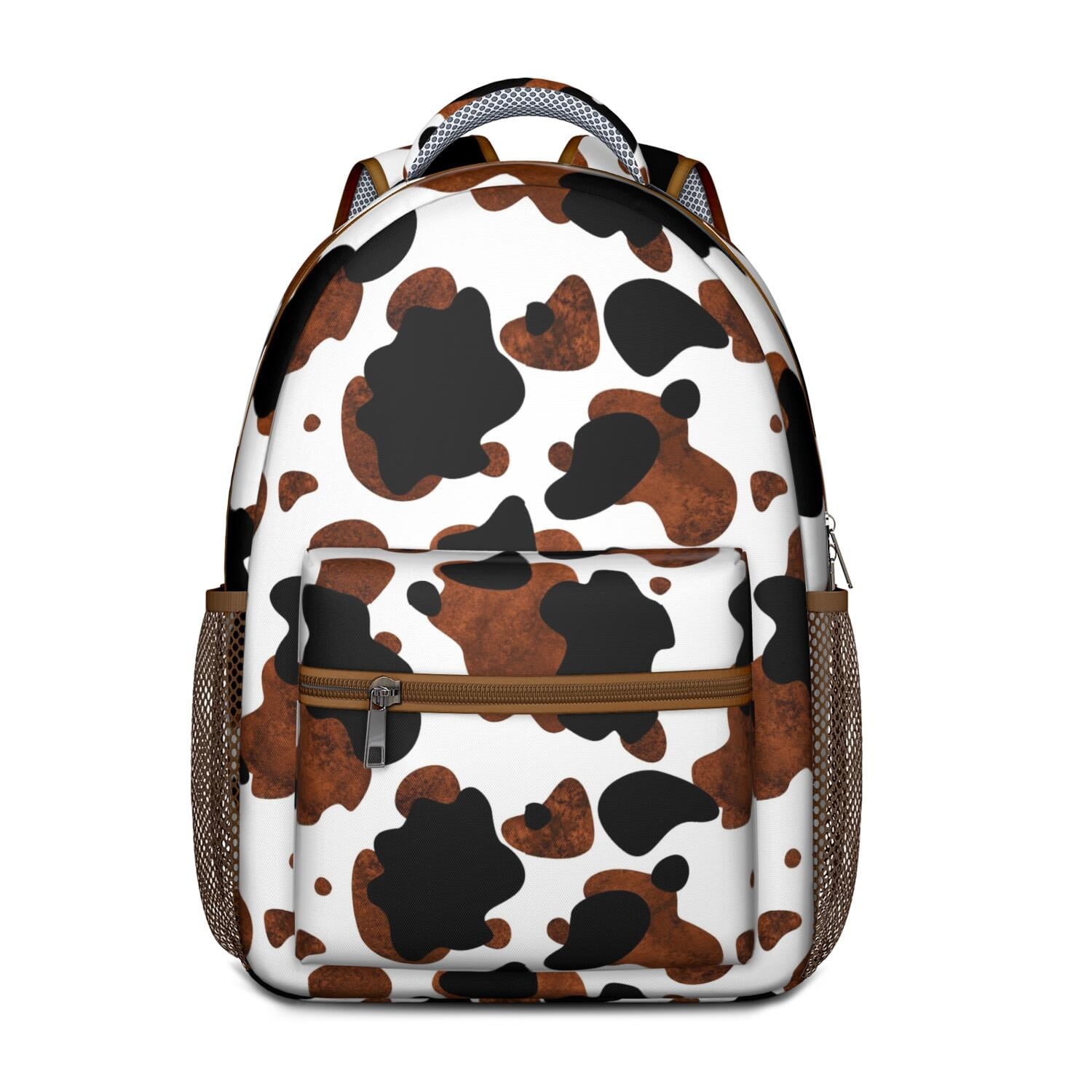 Cow Print Waterproof School Backpack - Ergonomic Student Backpack with ...