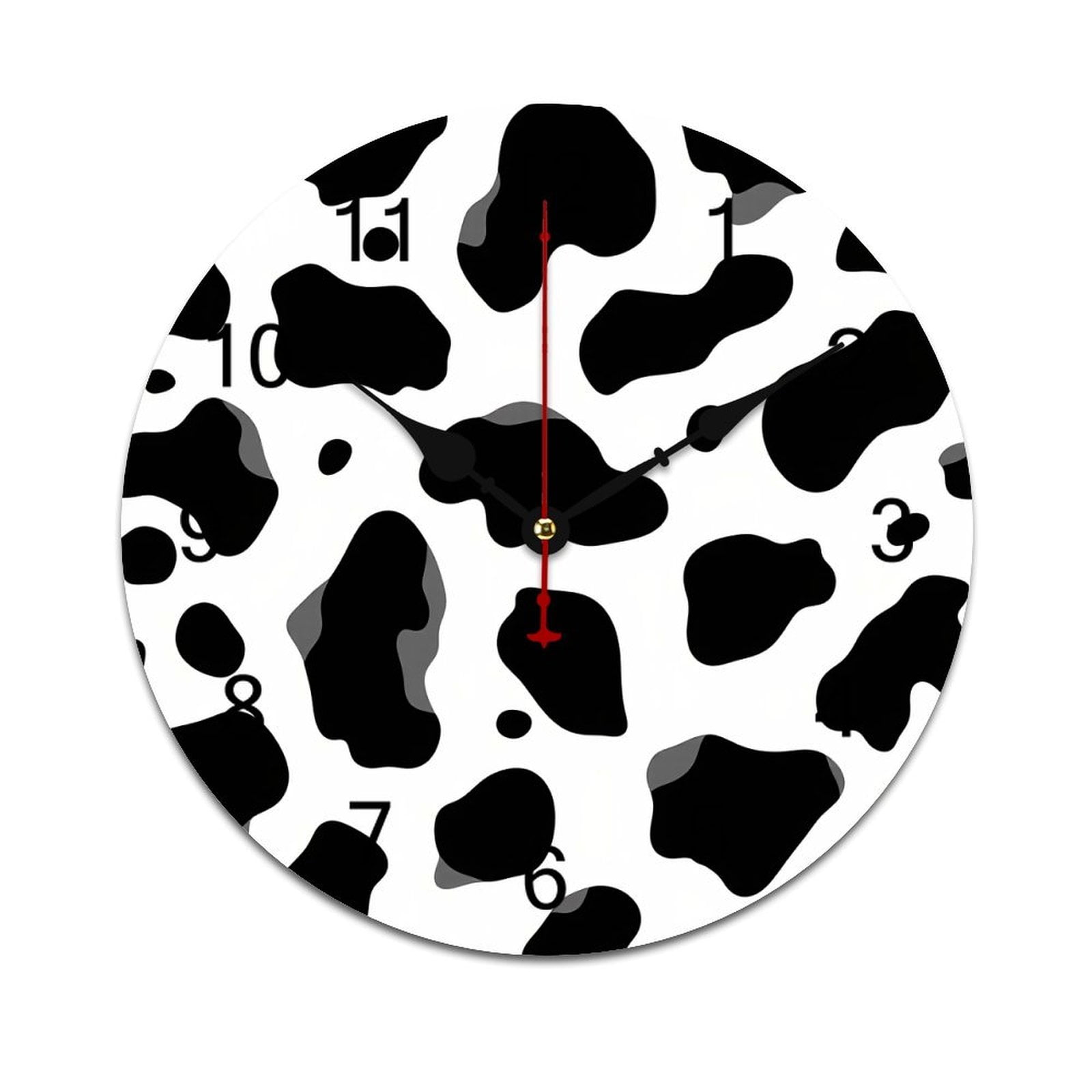 Cow Print Word Saying Big Wall Clock Home Decor Art Watch Living Room ...