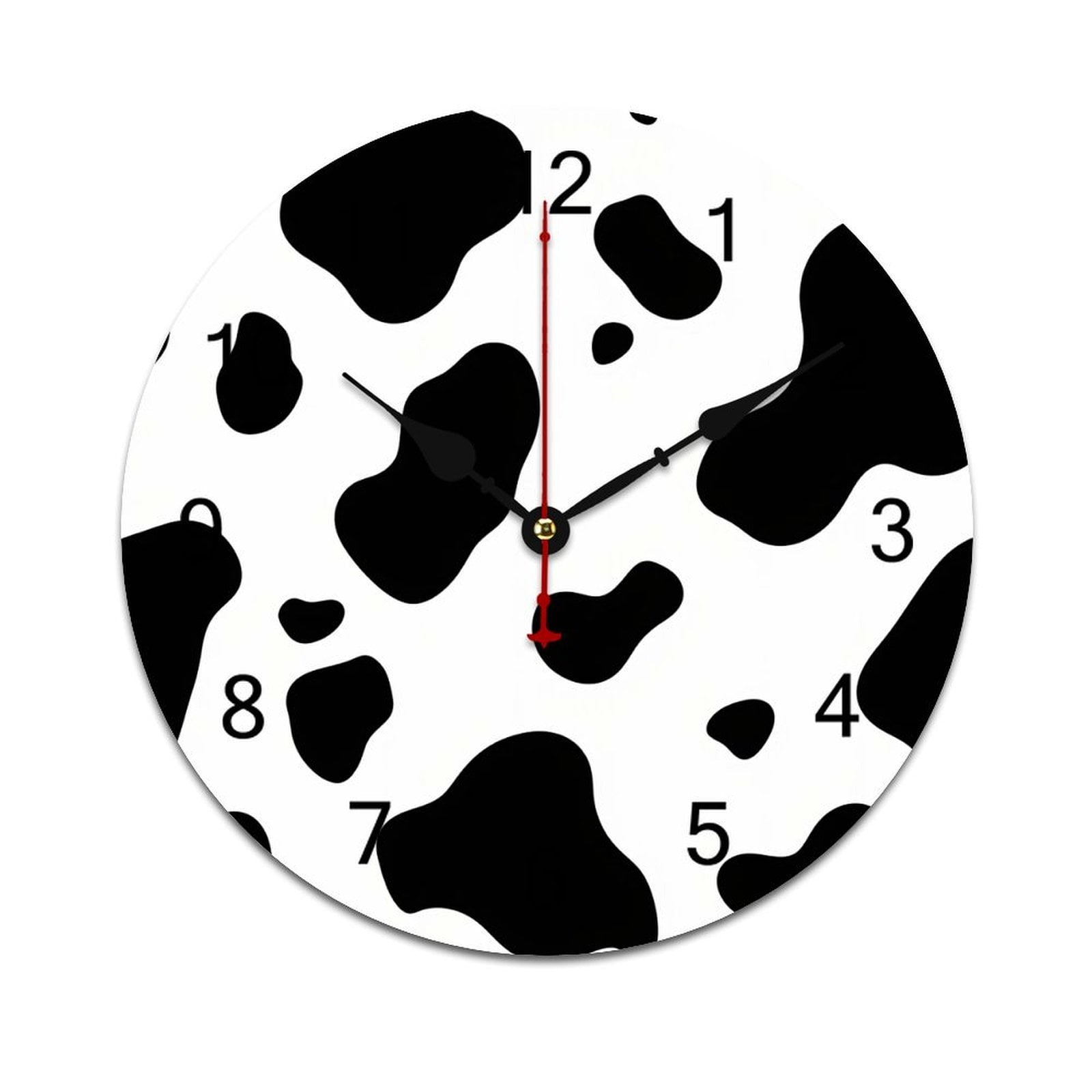 Cow Print Word Saying Big Wall Clock Home Decor Art Watch Living Room ...