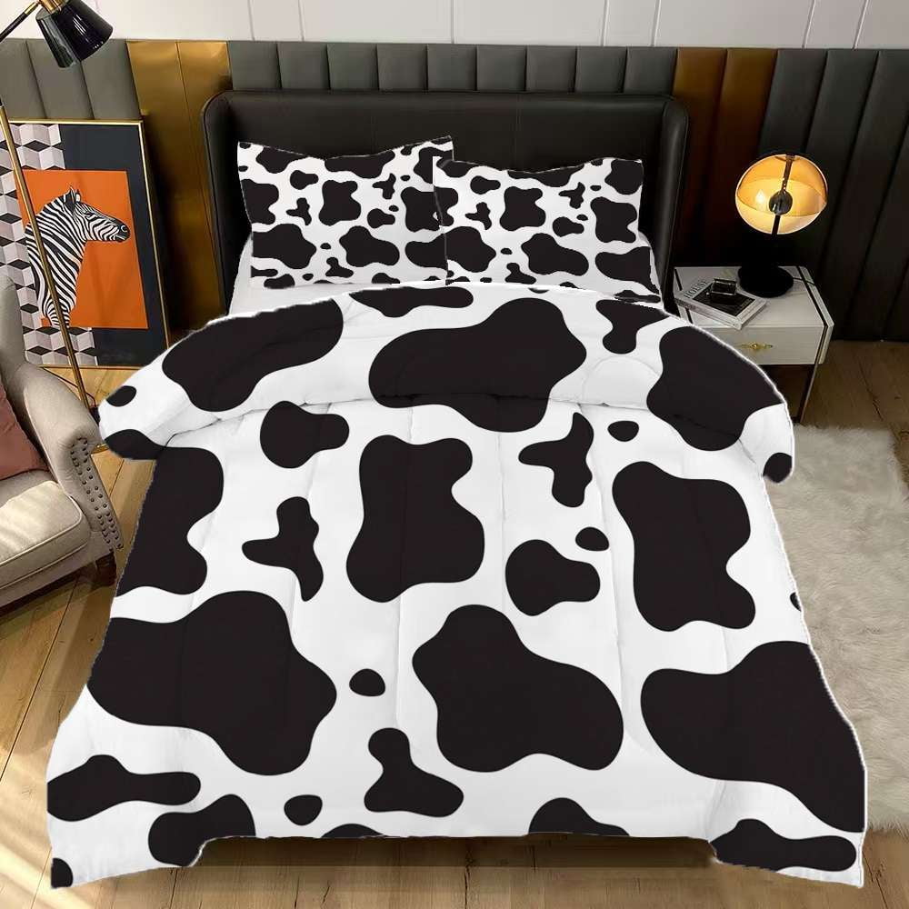 Cow Print Comforter Set Full Size Bedding Set For Travl Bedroom Decor ...