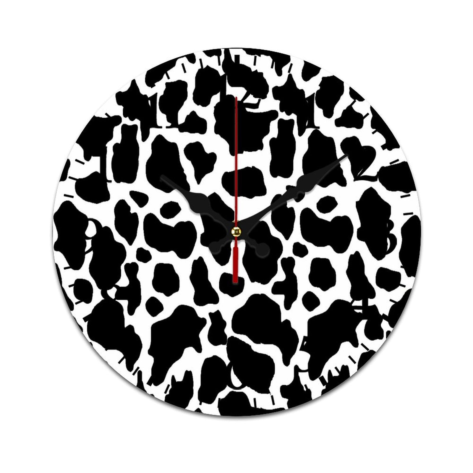 Cow Print black White Wall Clock Modern Design Clocks Wall Hanging Home ...