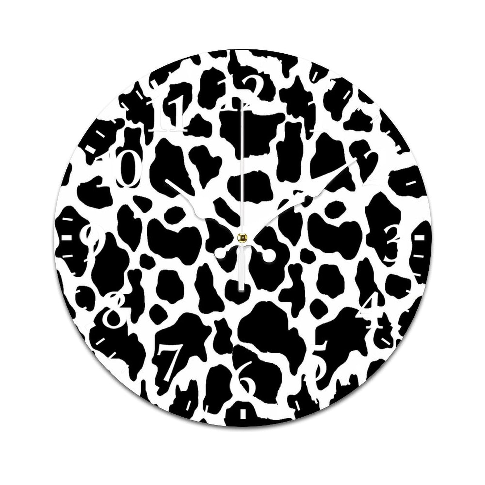 Cow Print black White Wall Clock Modern Design Clocks Wall Hanging Home ...