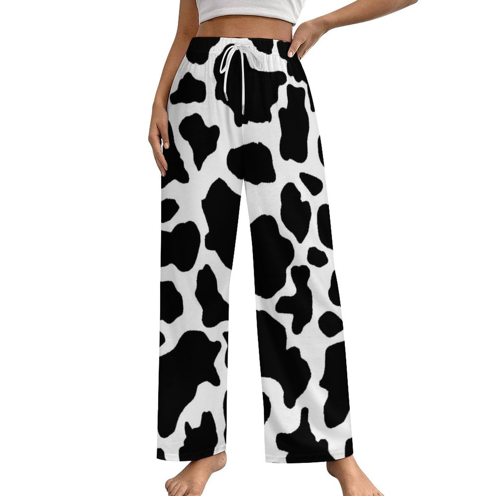 Cow Print black White Women's Pajamas Pajama Pants Women's Sleepwear ...