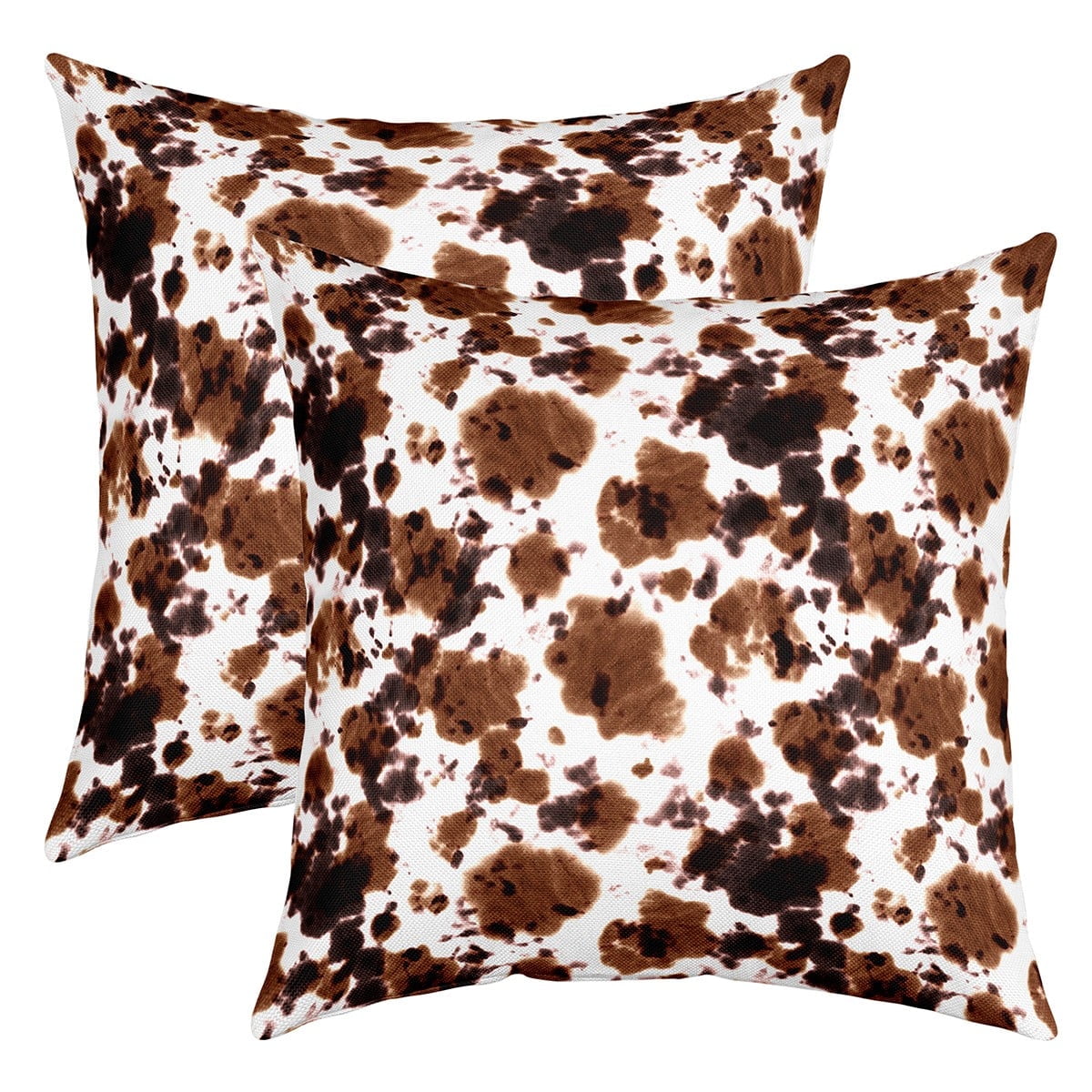 Cow Printed Throw Pillow Covers 16x16 inch set of 2,Cowhide Print Cow ...