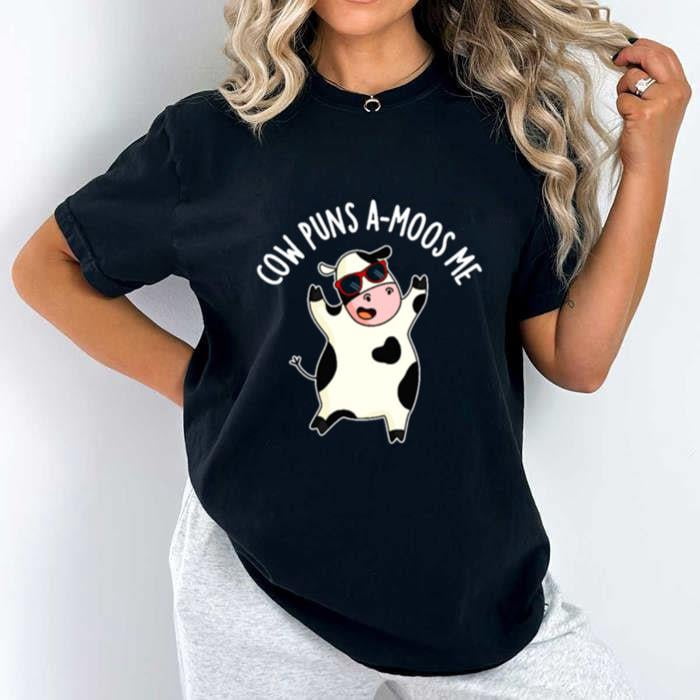Cow Puns Amuse Me A Funny Wordplay Farm Humor Themed Comfort Color T ...